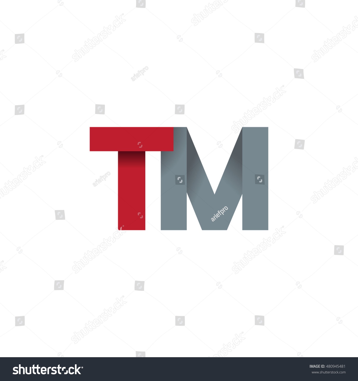 Initial Letters Tm Overlapping Fold Logo Stock Vector (Royalty Free ...