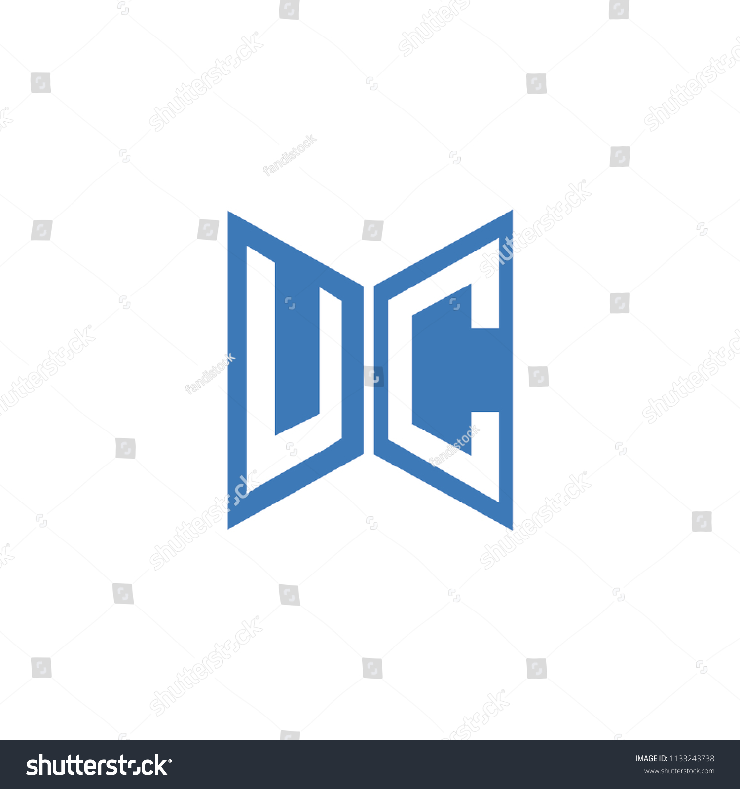 Initial Letters Uc Logo Design Linked Stock Vector (Royalty Free ...