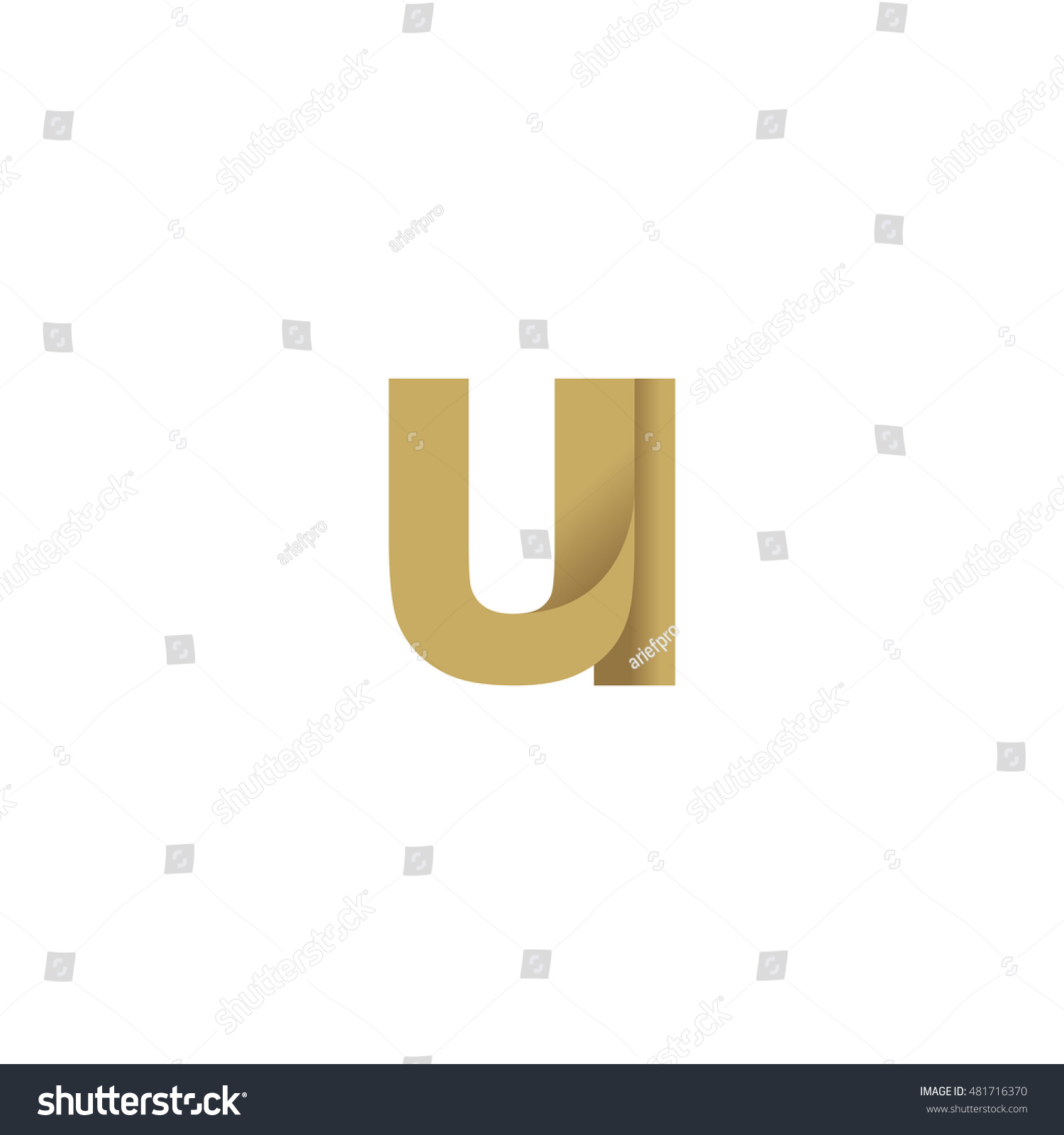 Initial Letters Ui Overlapping Fold Logo Stock Vector (Royalty Free ...