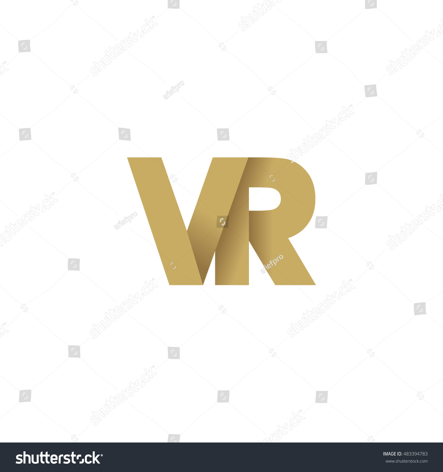 Initial Letters Vr Overlapping Fold Logo: vector de stock (libre de ...