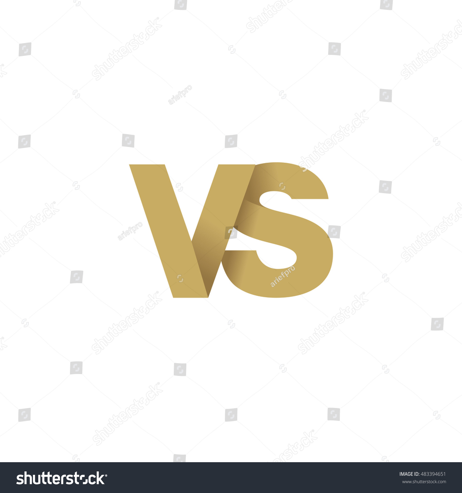 Initial Letters Vs Overlapping Fold Logo Stock Vector (Royalty Free ...