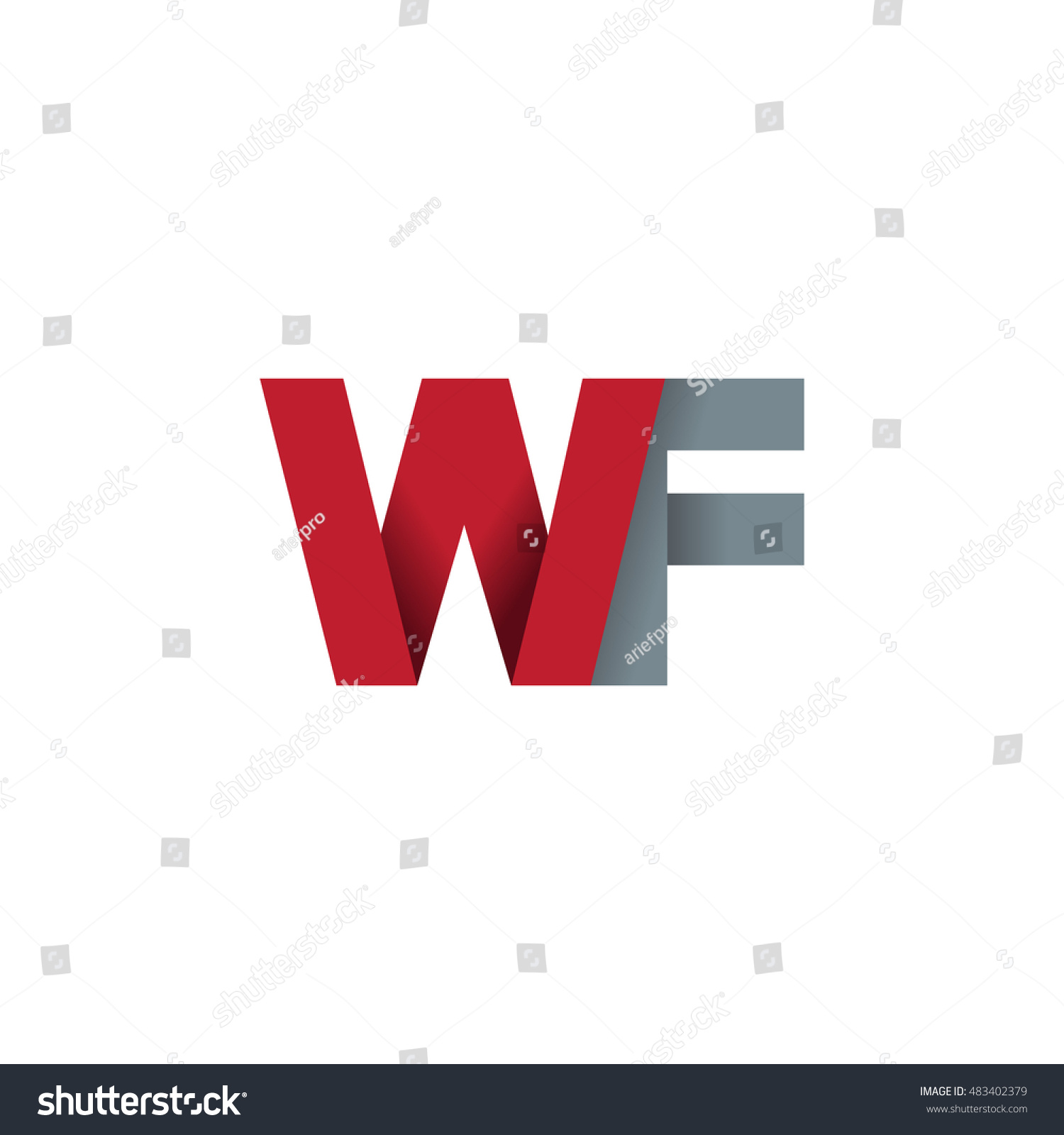 Initial Letters Wf Overlapping Fold Logo Stock Vector (Royalty Free ...