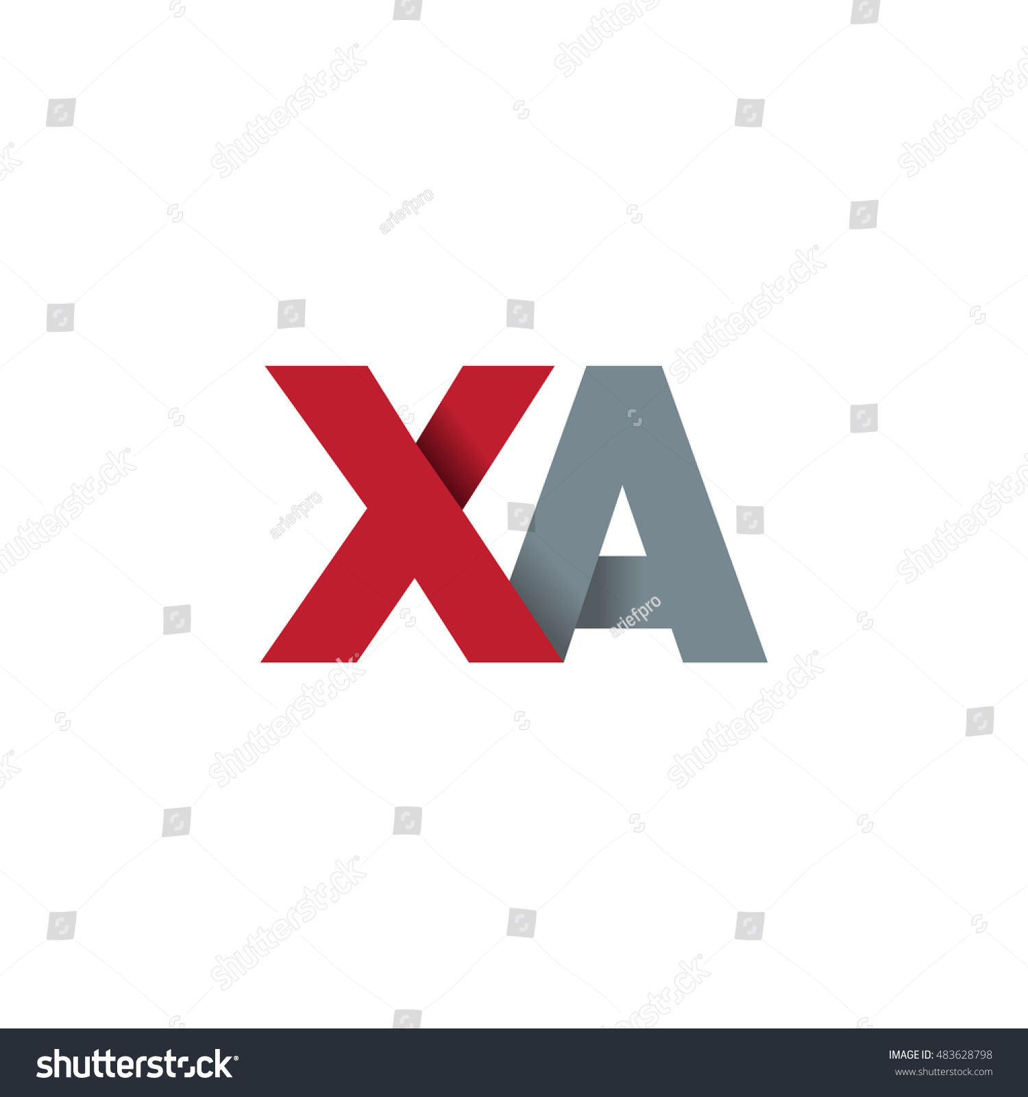 Initial Letters Xa Overlapping Fold Logo: vector de stock (libre de ...