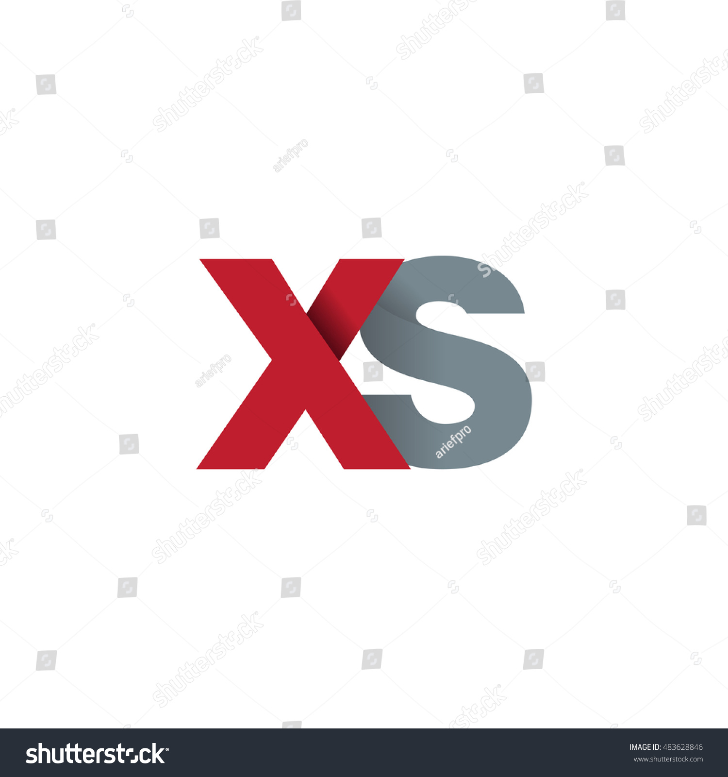 Initial Letters Xs Overlapping Fold Logo Stock Vector (Royalty Free ...