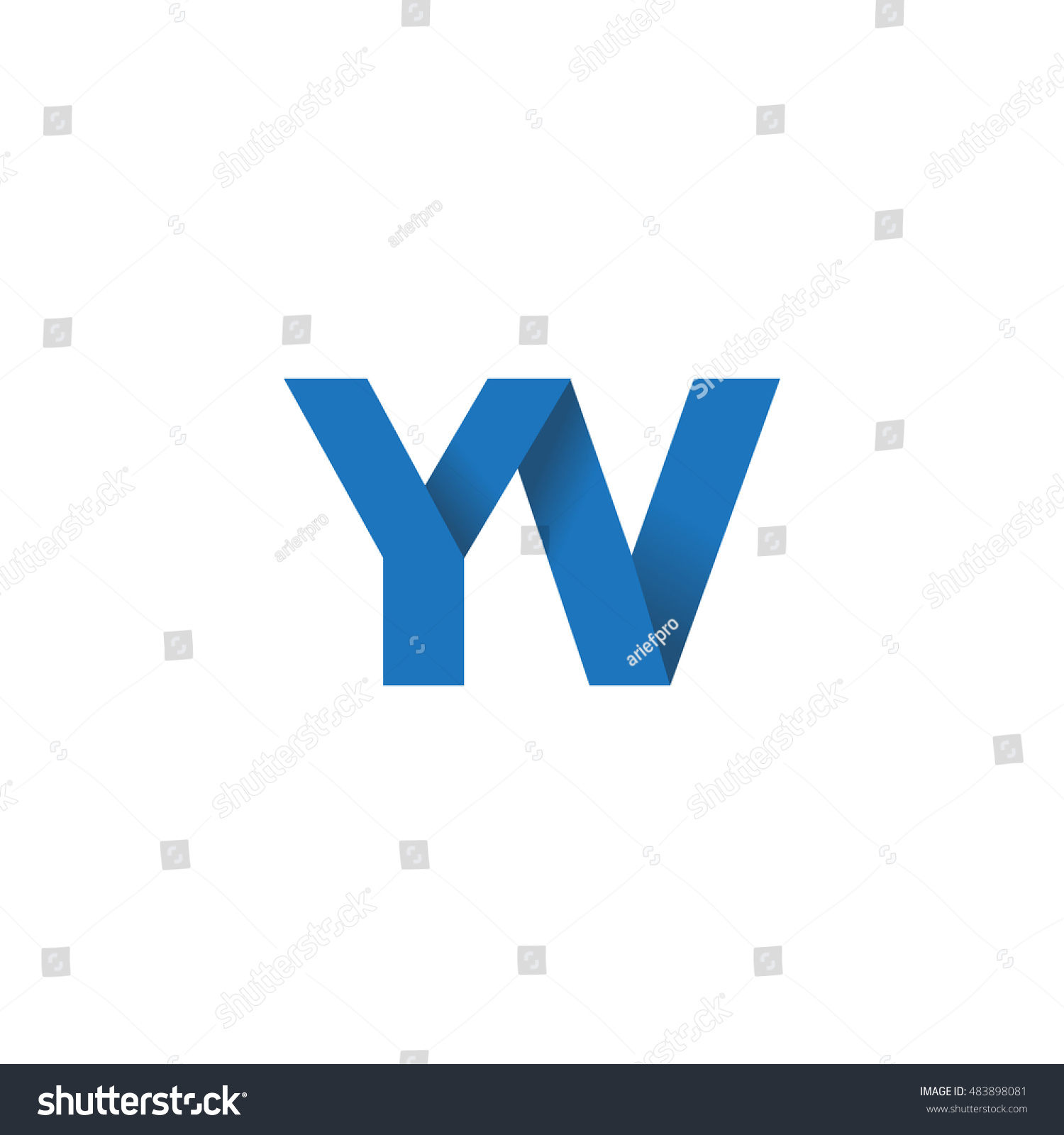 Initial Letters Yv Overlapping Fold Logo Stock Vector (Royalty Free ...