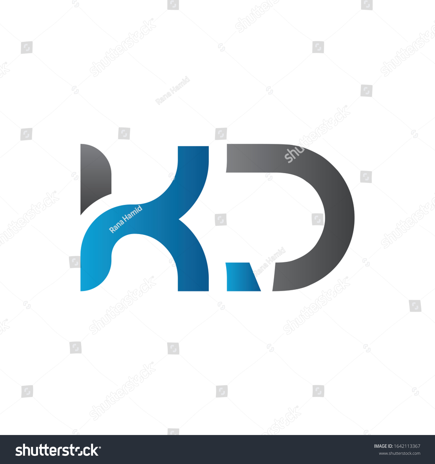Initial Linked Letter Kd Logo Design: vector de stock (libre de ...