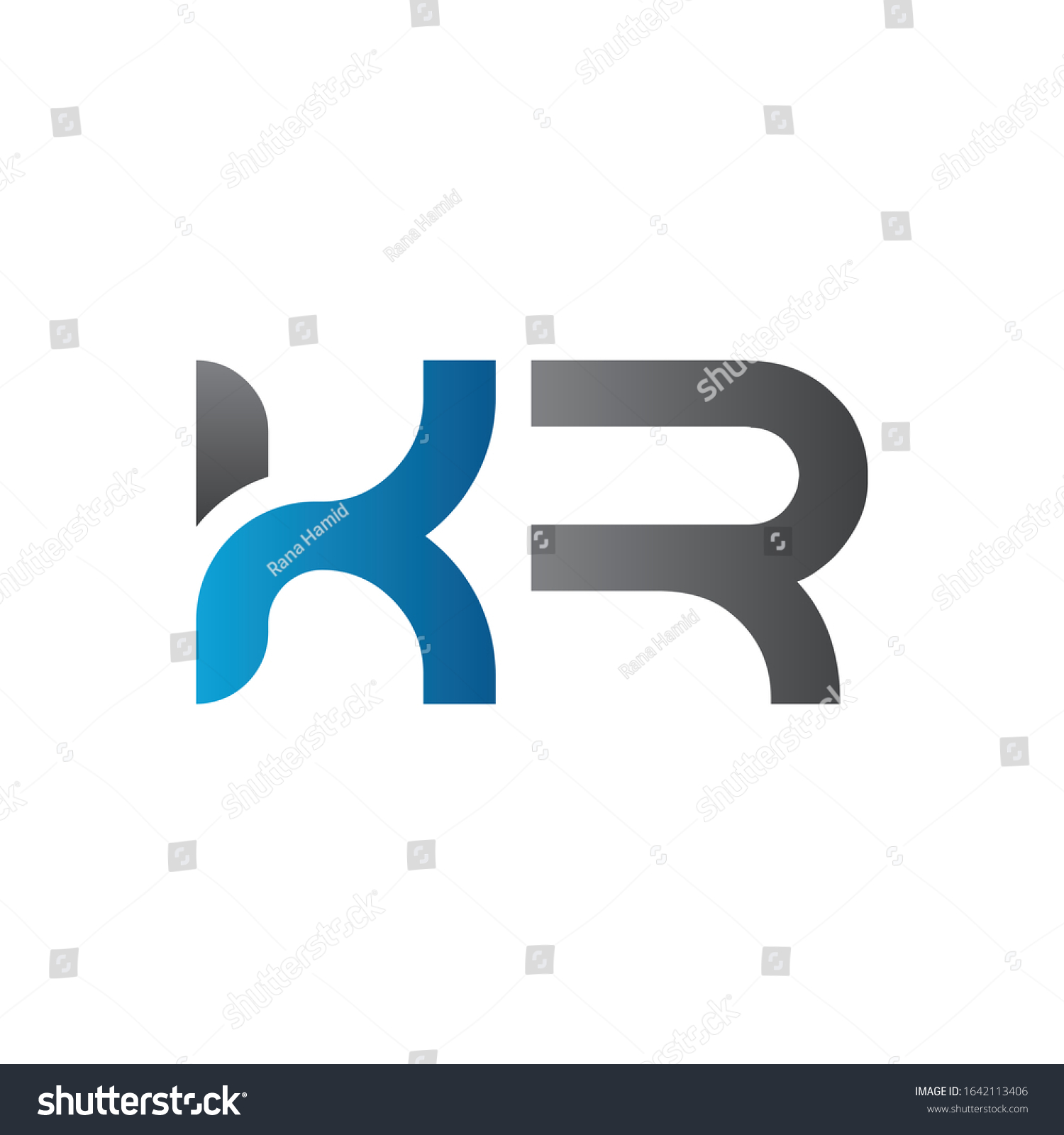 Initial Linked Letter Kr Logo Design Stock Vector (Royalty Free ...