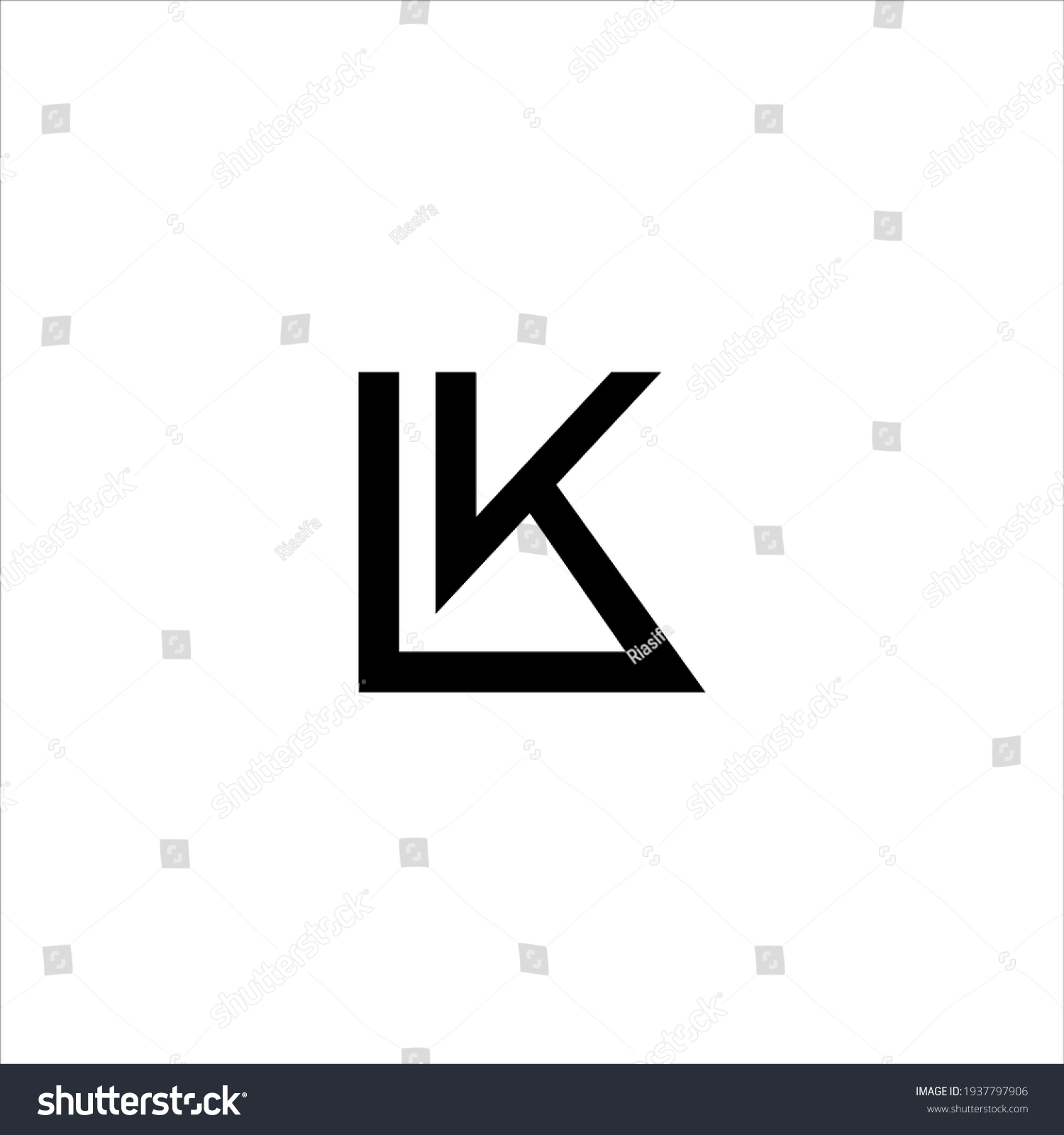 Initial Lk Logo Design Abstract Letter Stock Vector (Royalty Free ...