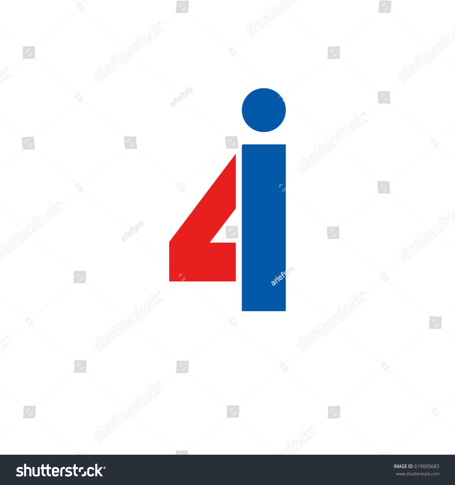 Initial Logo Combining Letter Number 4 Stock Vector (Royalty Free ... Initial Logo Combining Letter Number 4 Stock Vector (Royalty Free ...