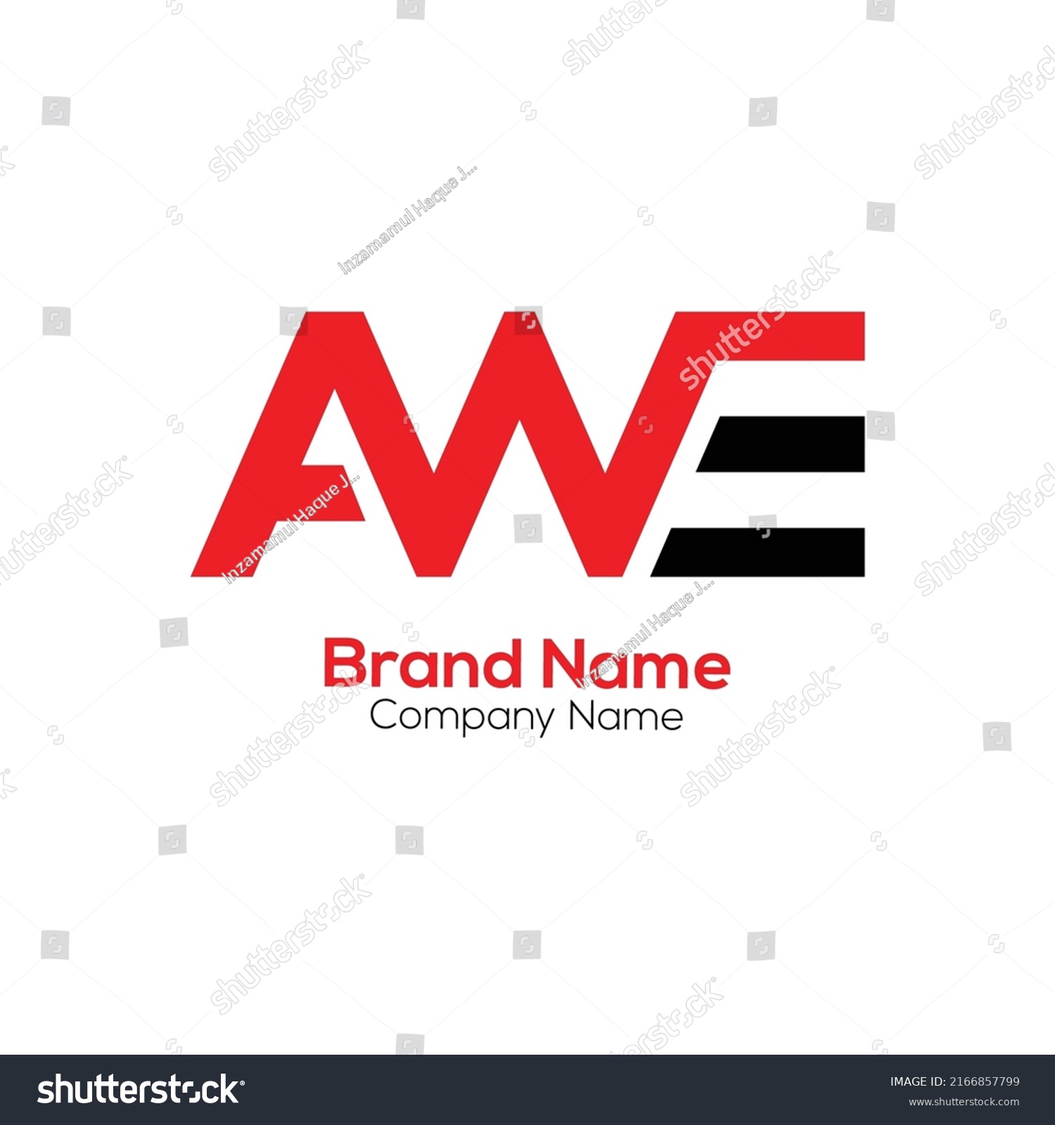 Initial Logo Concept Letter Awe Logo Stock Vector (Royalty Free ...