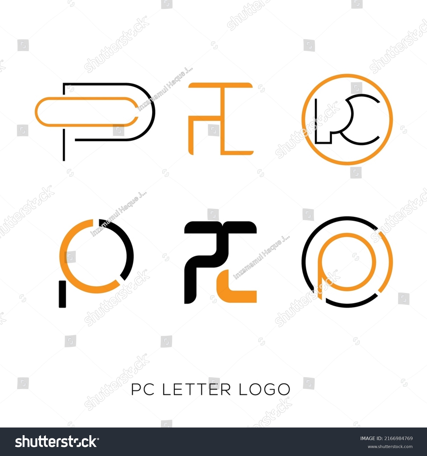 Initial Logo Design Letter Pc Set Stock Vector (Royalty Free ...