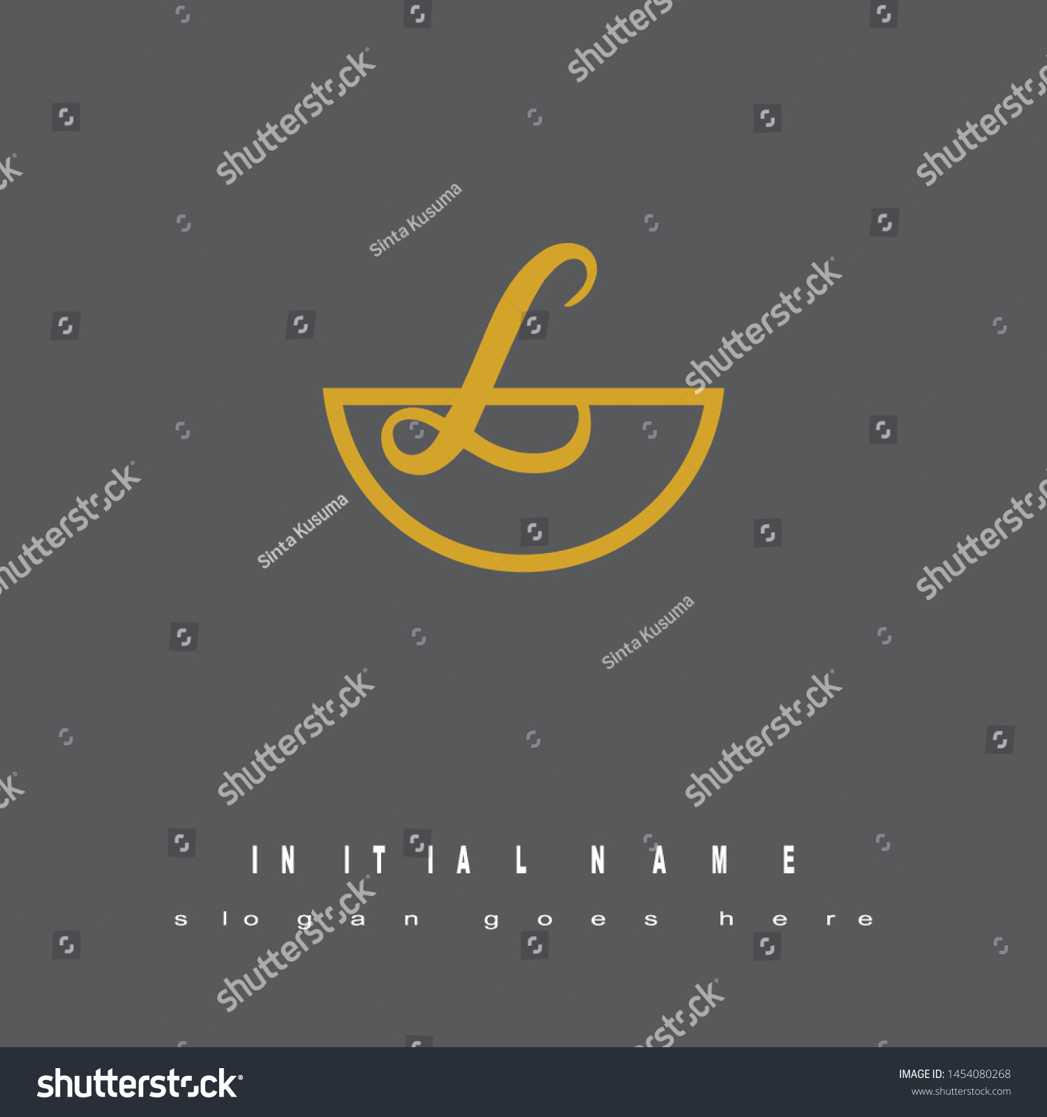 Initial Logo Gold Half Circle Alphabet Stock Vector (Royalty Free ...