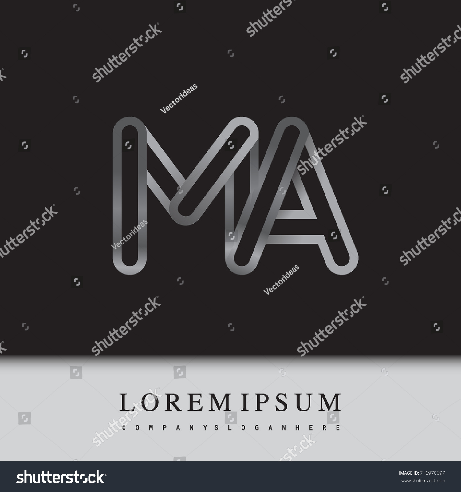 Initial Logo Letter Mb Linked Outline Stock Vector (Royalty Free ...