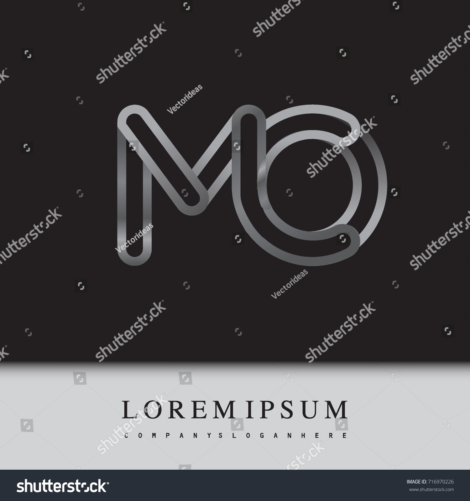 Initial Logo Letter Mo Linked Outline Stock Vector (Royalty Free) 716970226