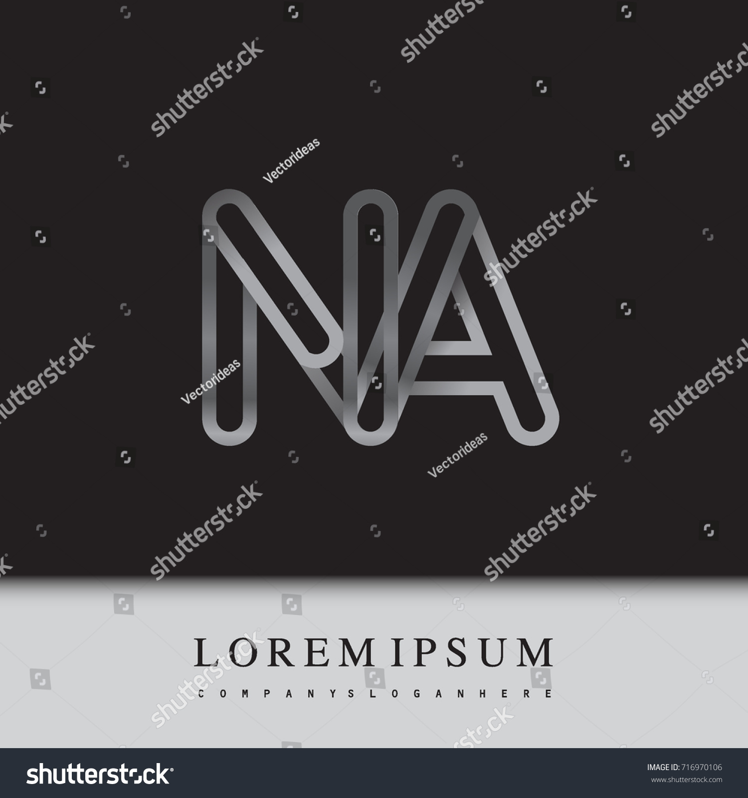 Initial Logo Letter Na Linked Outline Stock Vector (Royalty Free) 716970106