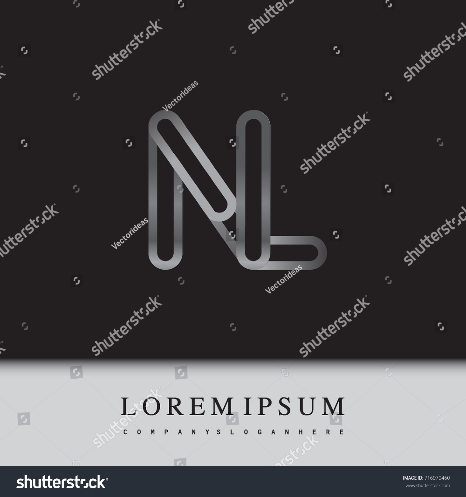 Initial Logo Letter Nl Linked Outline Stock Vector (Royalty Free ...