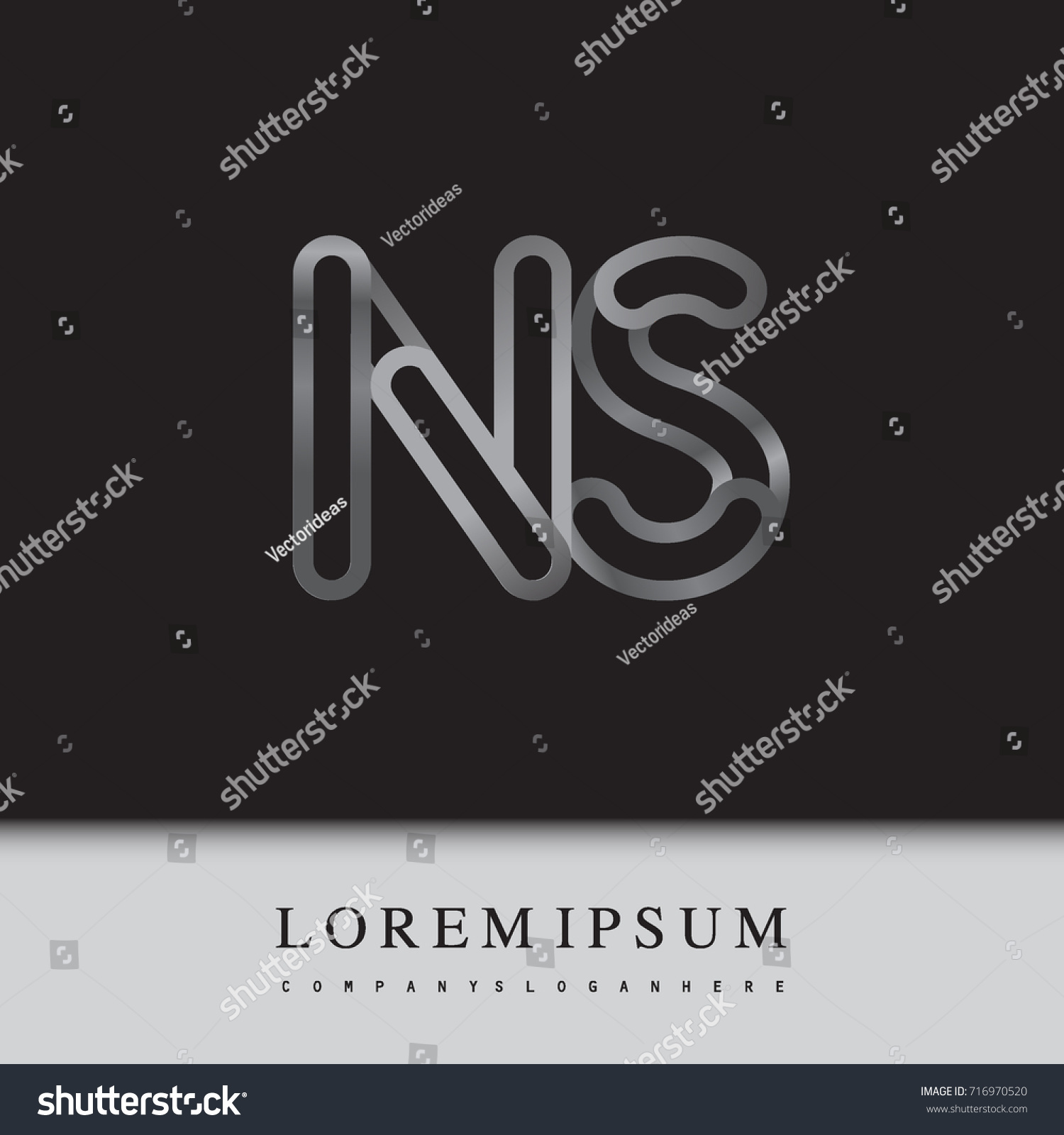 Initial Logo Letter Ns Linked Outline Stock Vector (Royalty Free) 716970520