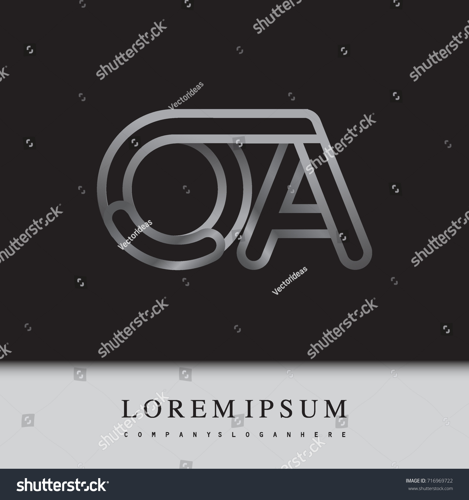 Initial Logo Letter Oa Linked Outline Stock Vector (Royalty Free) 716969722