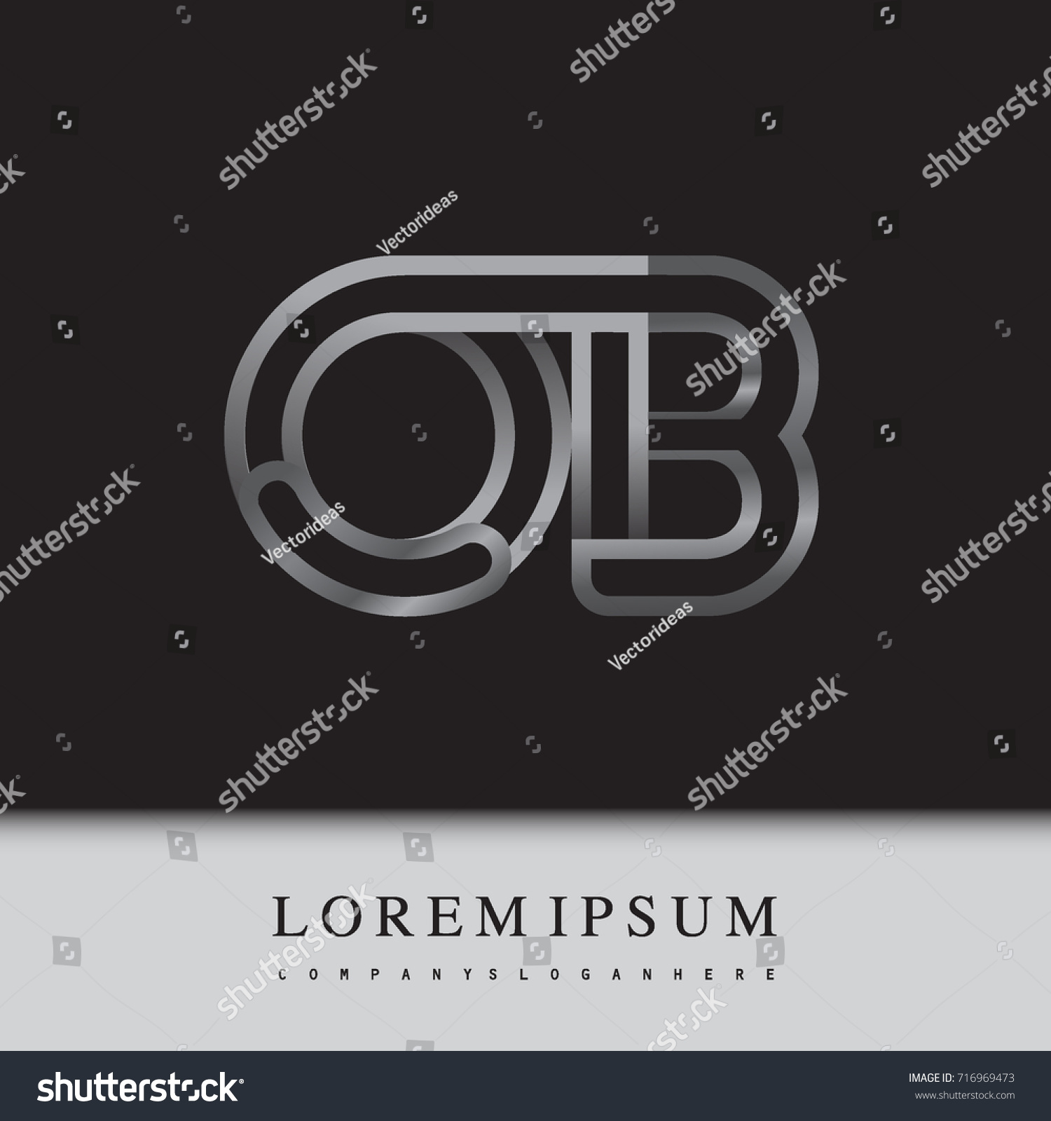 Initial Logo Letter Ob Linked Outline Stock Vector (Royalty Free) 716969473