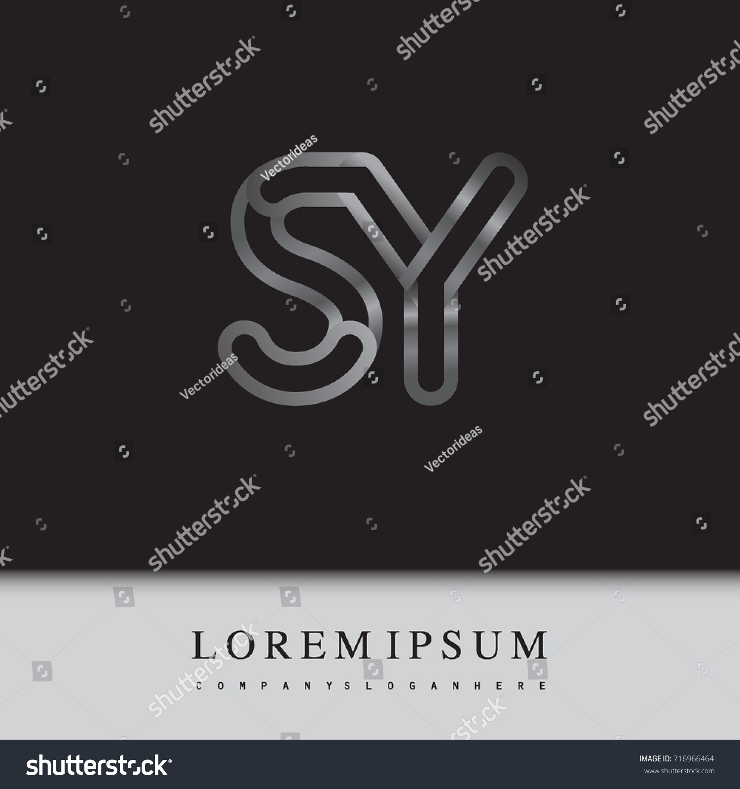 Initial Logo Letter Sy Linked Outline Stock Vector (Royalty Free ...