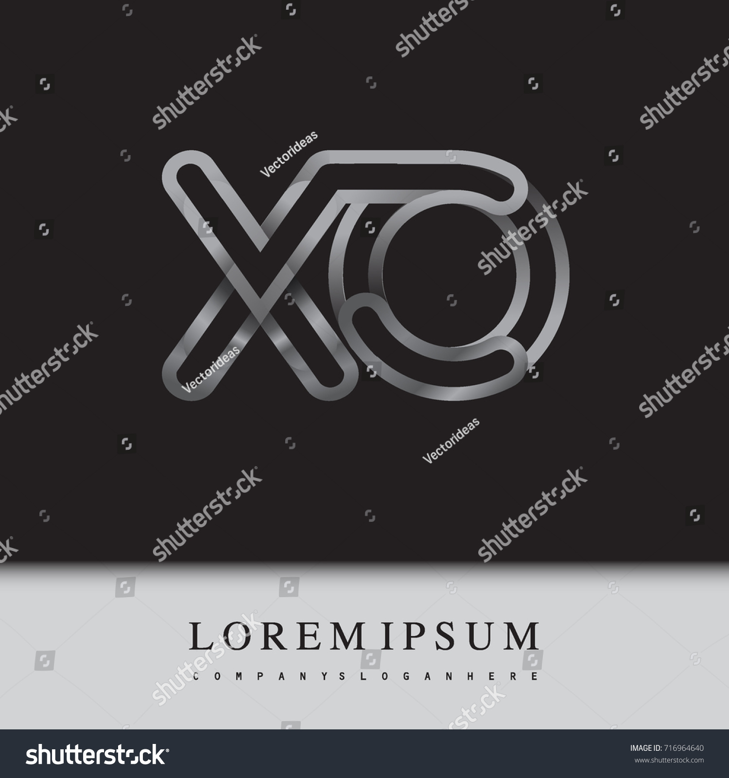 Initial Logo Letter Xo Linked Outline Stock Vector (Royalty Free) 716964640