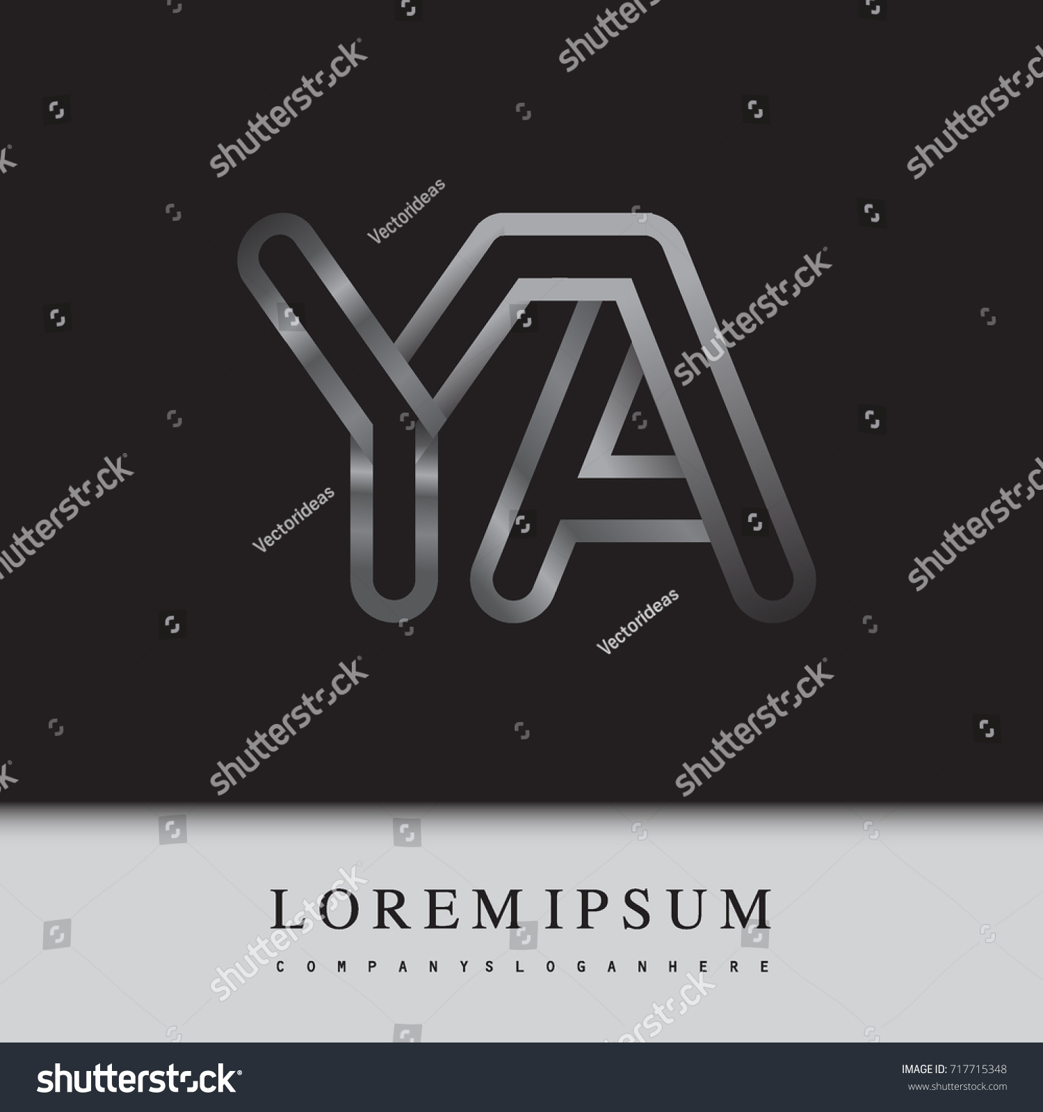 Initial Logo Letter Ya Linked Outline Stock Vector (Royalty Free ...