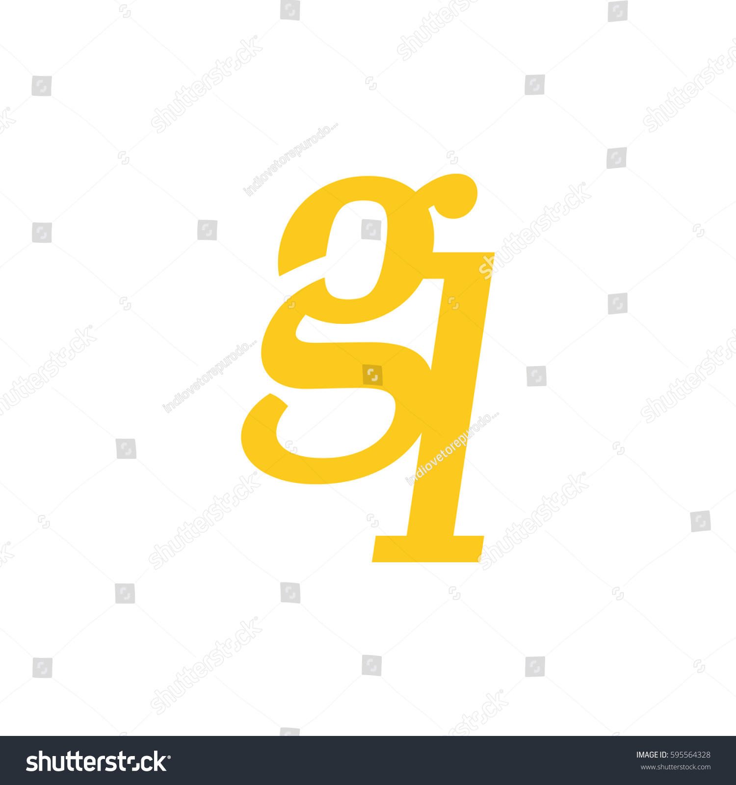 Initial Lowercase G L Yellow Logo Stock Vector (Royalty Free) 595564328 ...