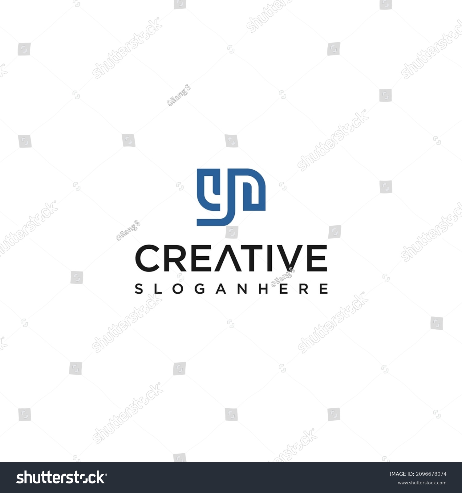 Initial Lowercase Yn Outline Round Logo Stock Vector (Royalty Free ...