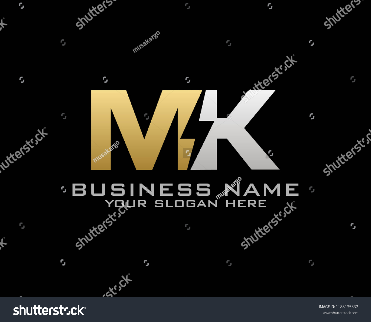 Initial M K Logo Concept Electric: vector de stock (libre de regalías ...