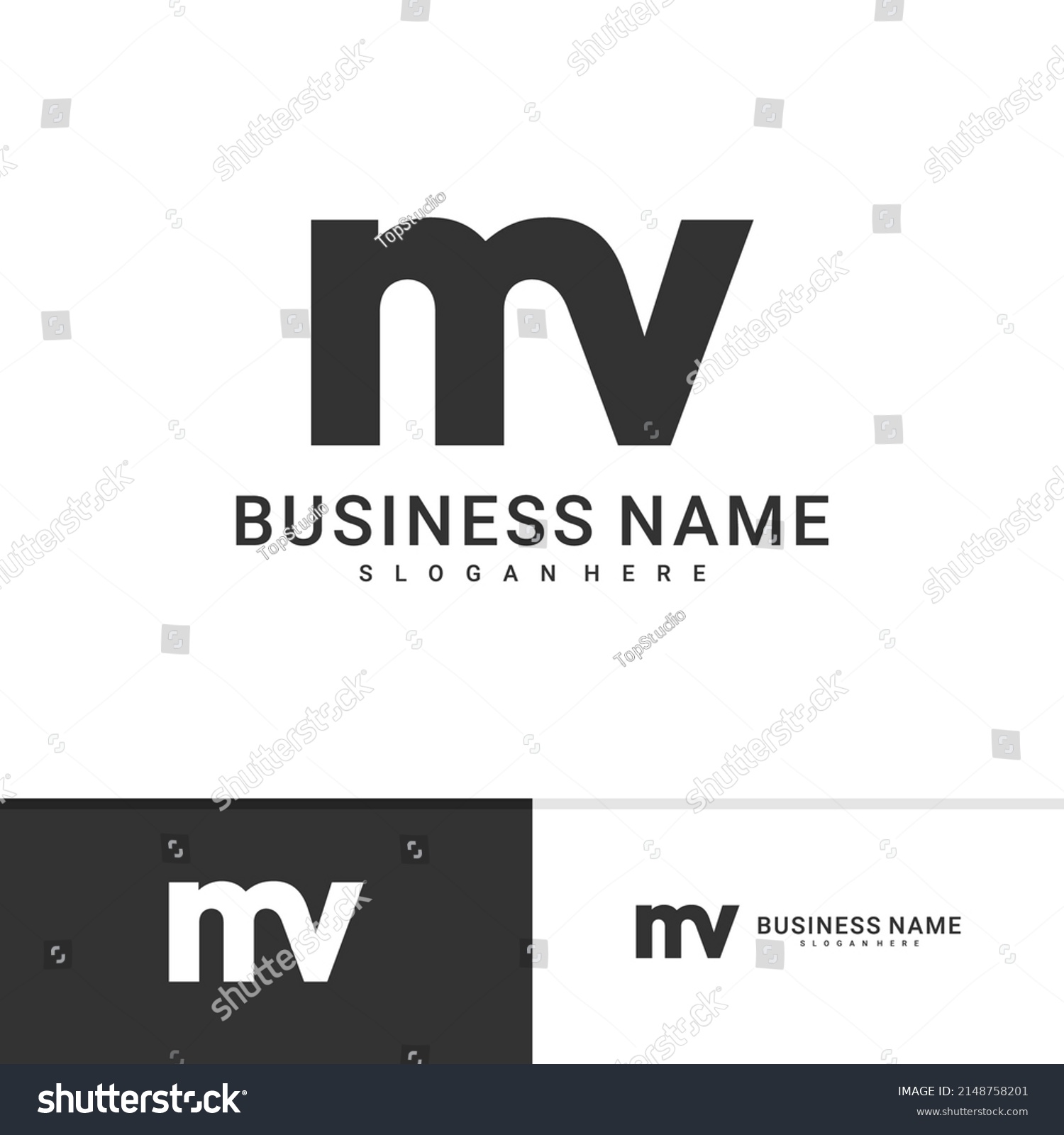 Initial M V Logo Vector Template Stock Vector (Royalty Free) 2148758201 ...