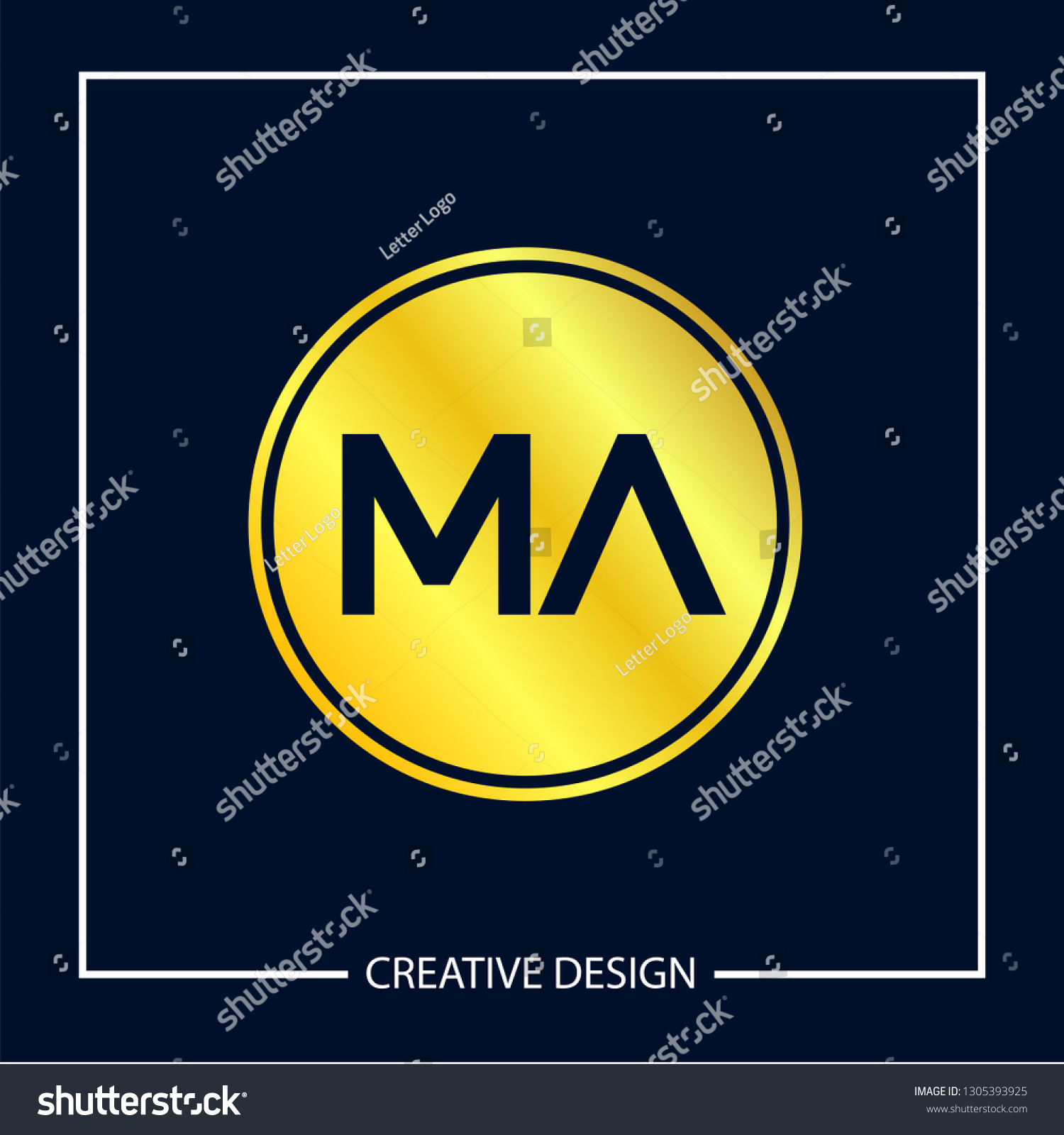 Initial Ma Letter Logo Template Design Stock Vector (Royalty Free ...