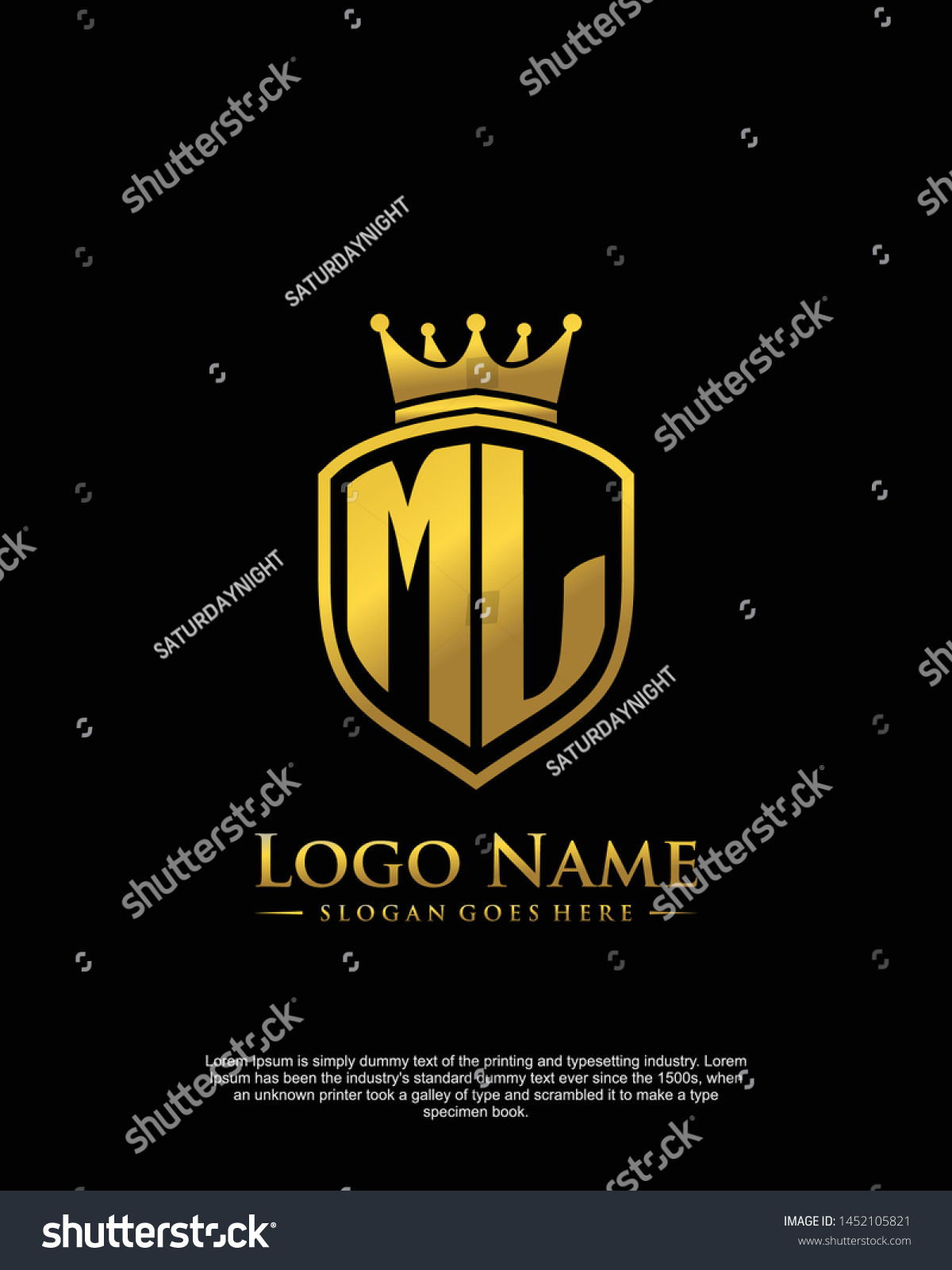 Initial Ml Letter Shield Style Logo Stock Vector (Royalty Free ...