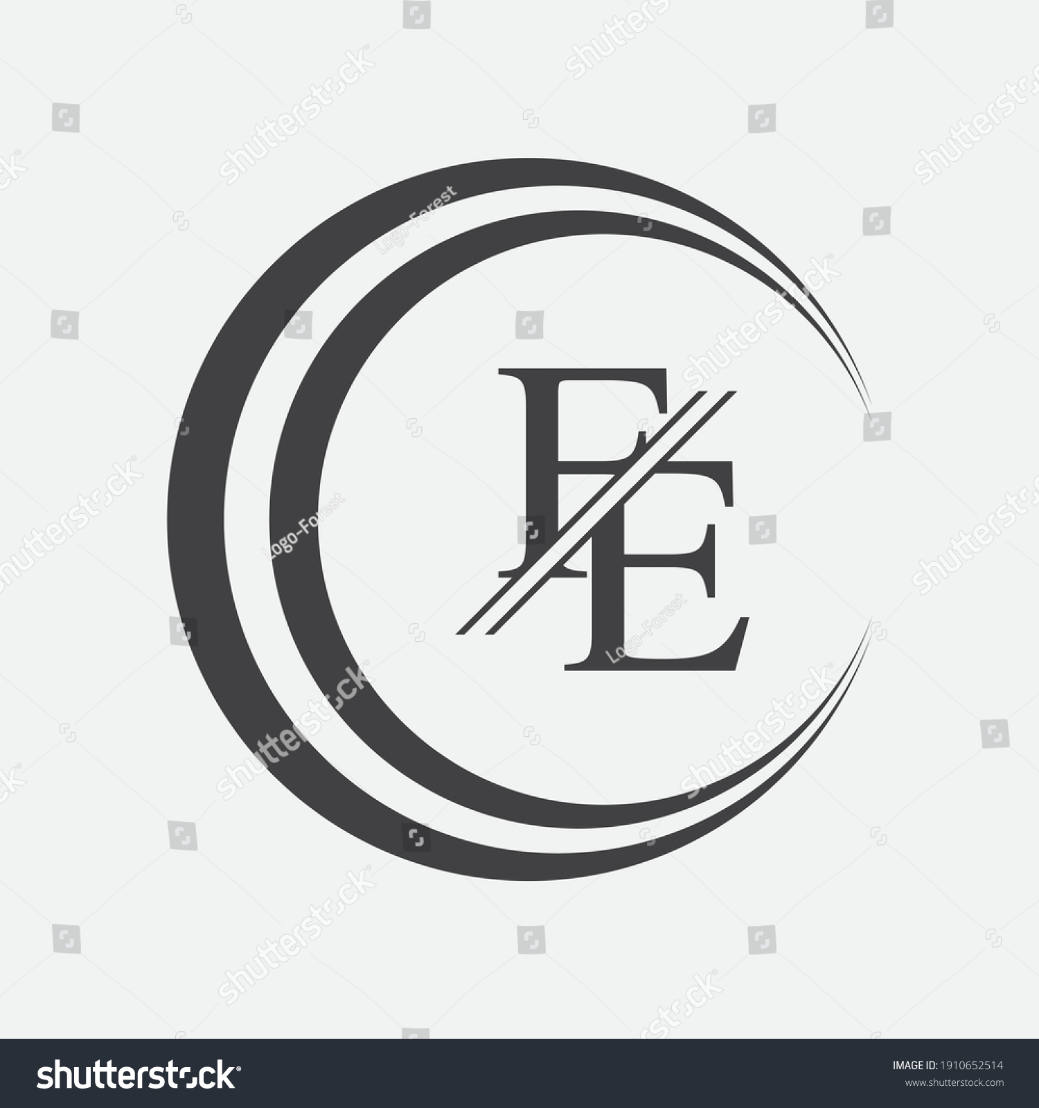Initial Monogram Letter Fe Logo Design Stock Vector (Royalty Free ...