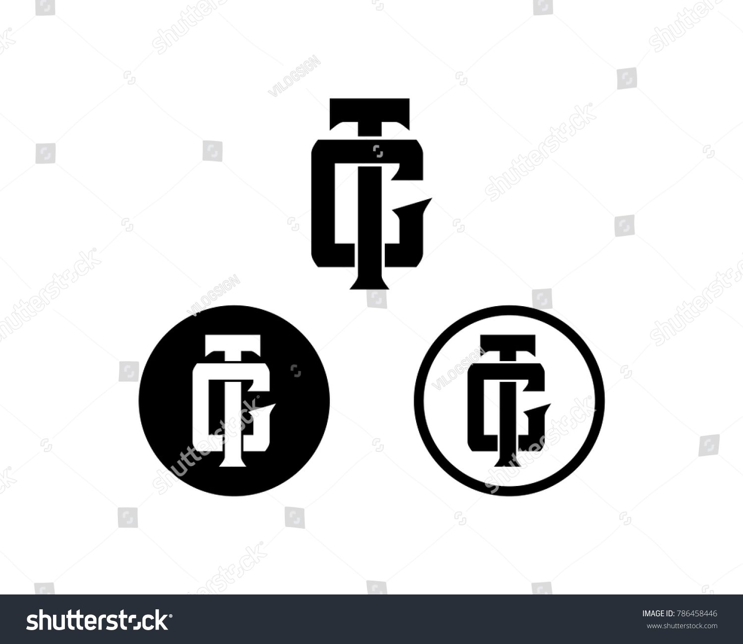 Initial Name Tc Ct Symbol Set Stock Vector (Royalty Free) 786458446 ...