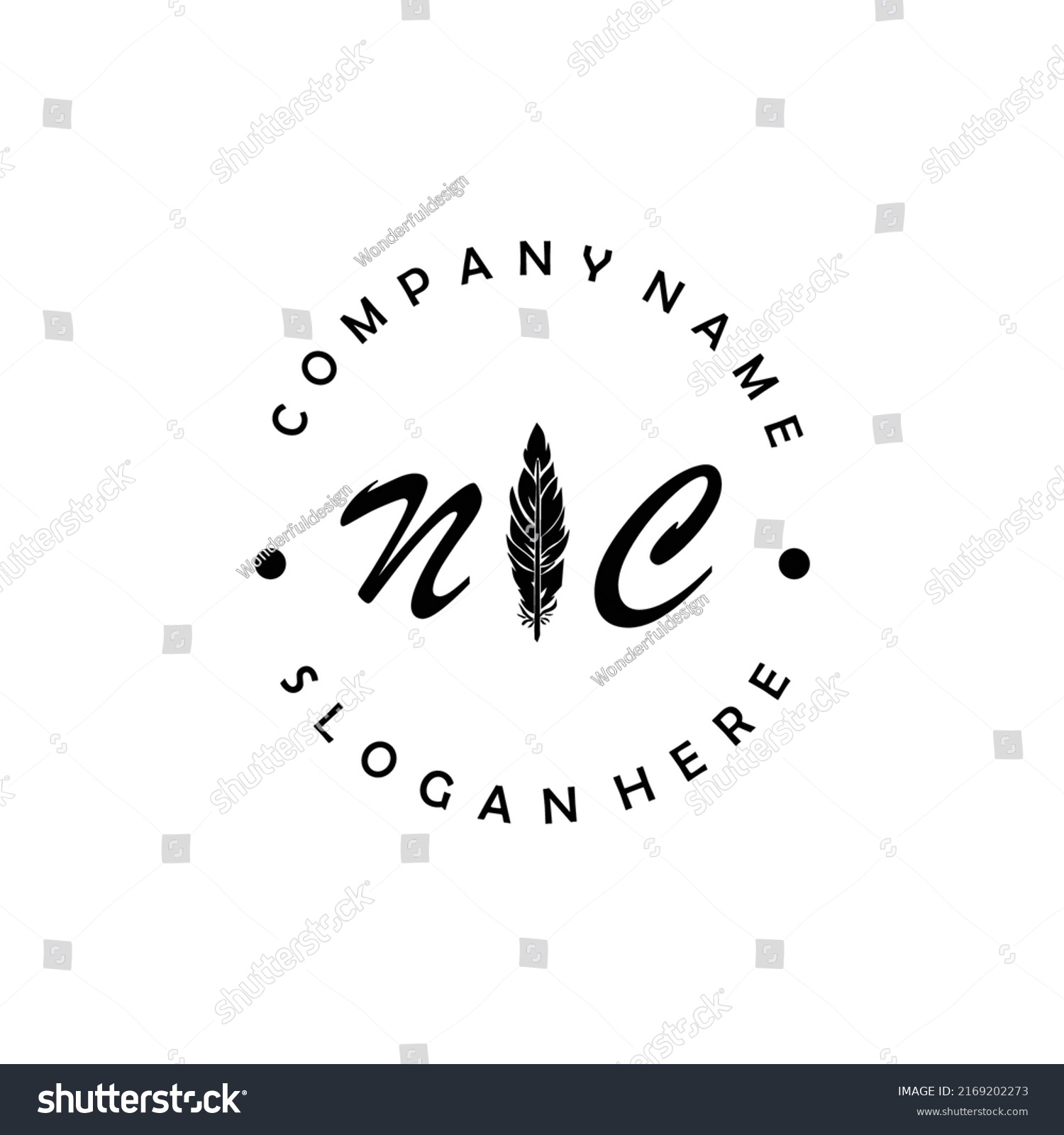Initial Nc Letter Logo Vector Illustration Stock Vector (Royalty Free ...