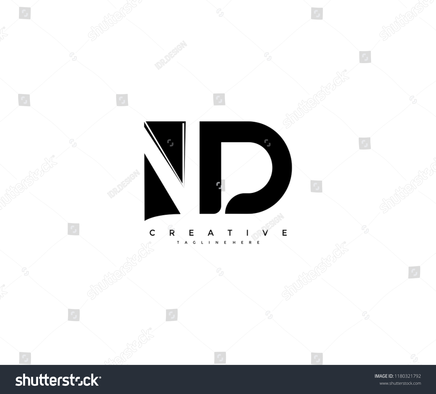 Initial Nd Letter Corporate Shape Linked Stock Vector (Royalty Free ...