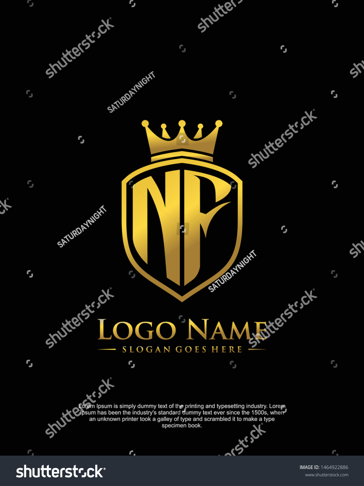 Initial Nf Letter Shield Style Logo Stock Vector (Royalty Free ...