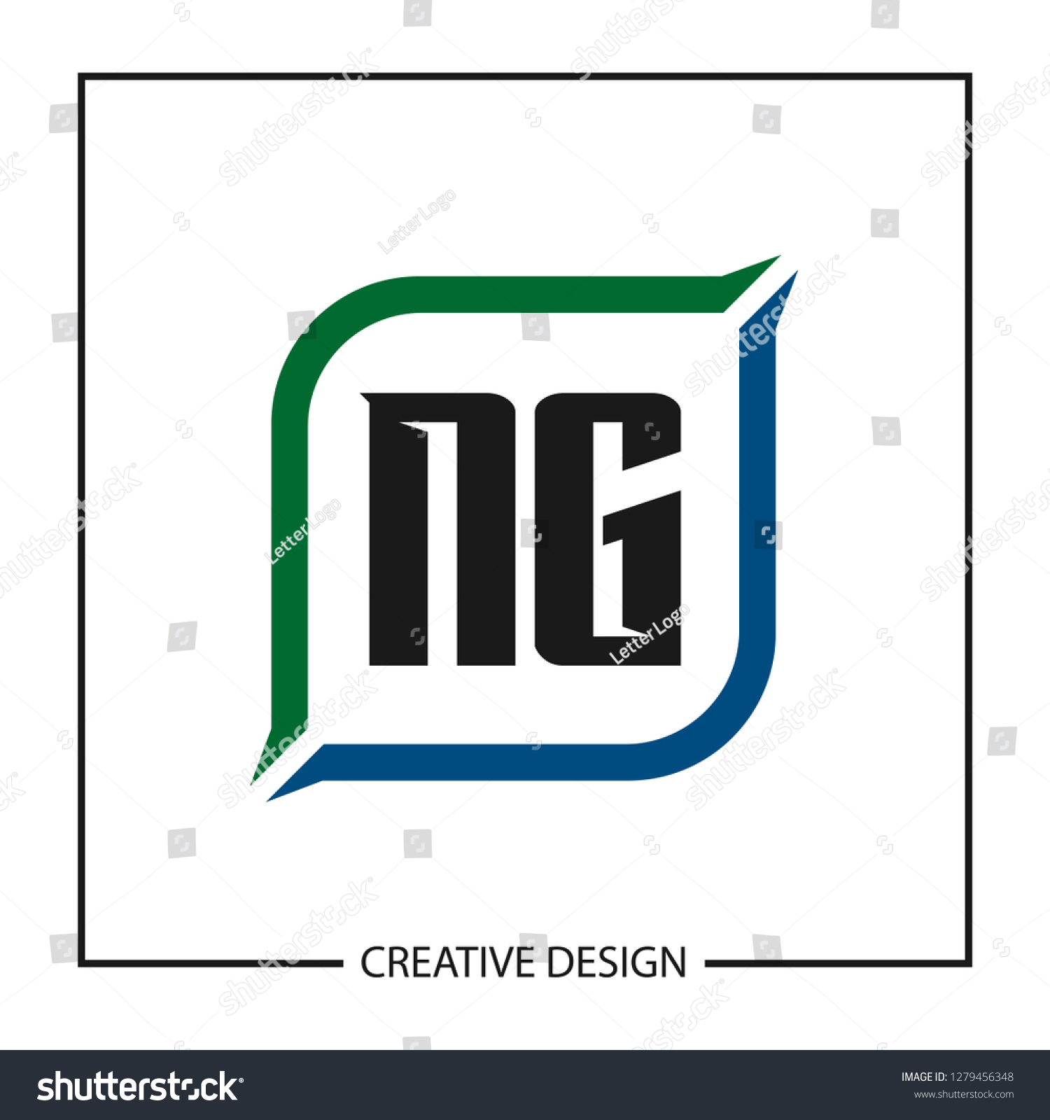 Initial Ng Letter Logo Template Design Stock Vector (Royalty Free ...
