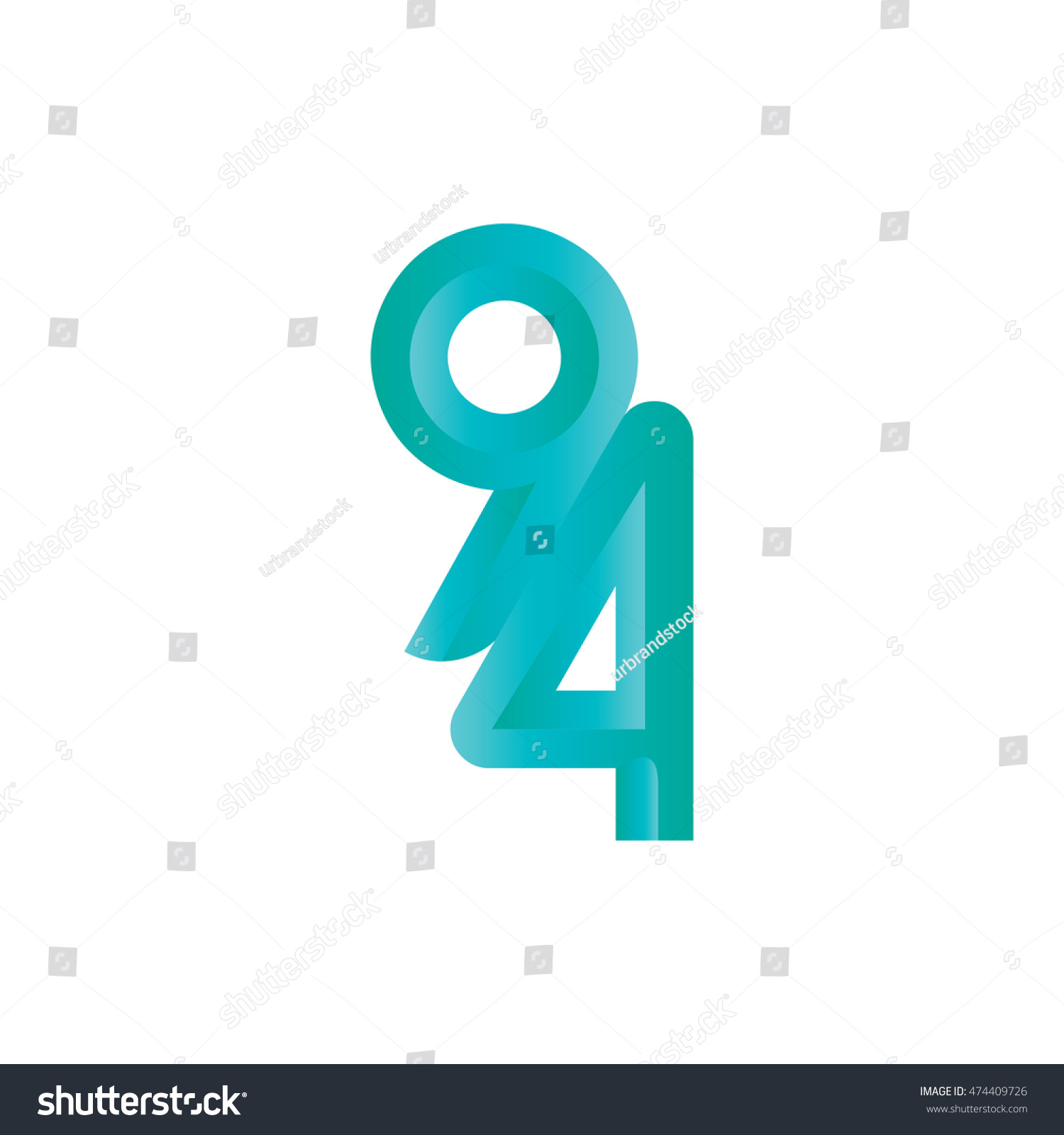 Initial Number 94 Logo Green Stock Vector (Royalty Free) 474409726 ...