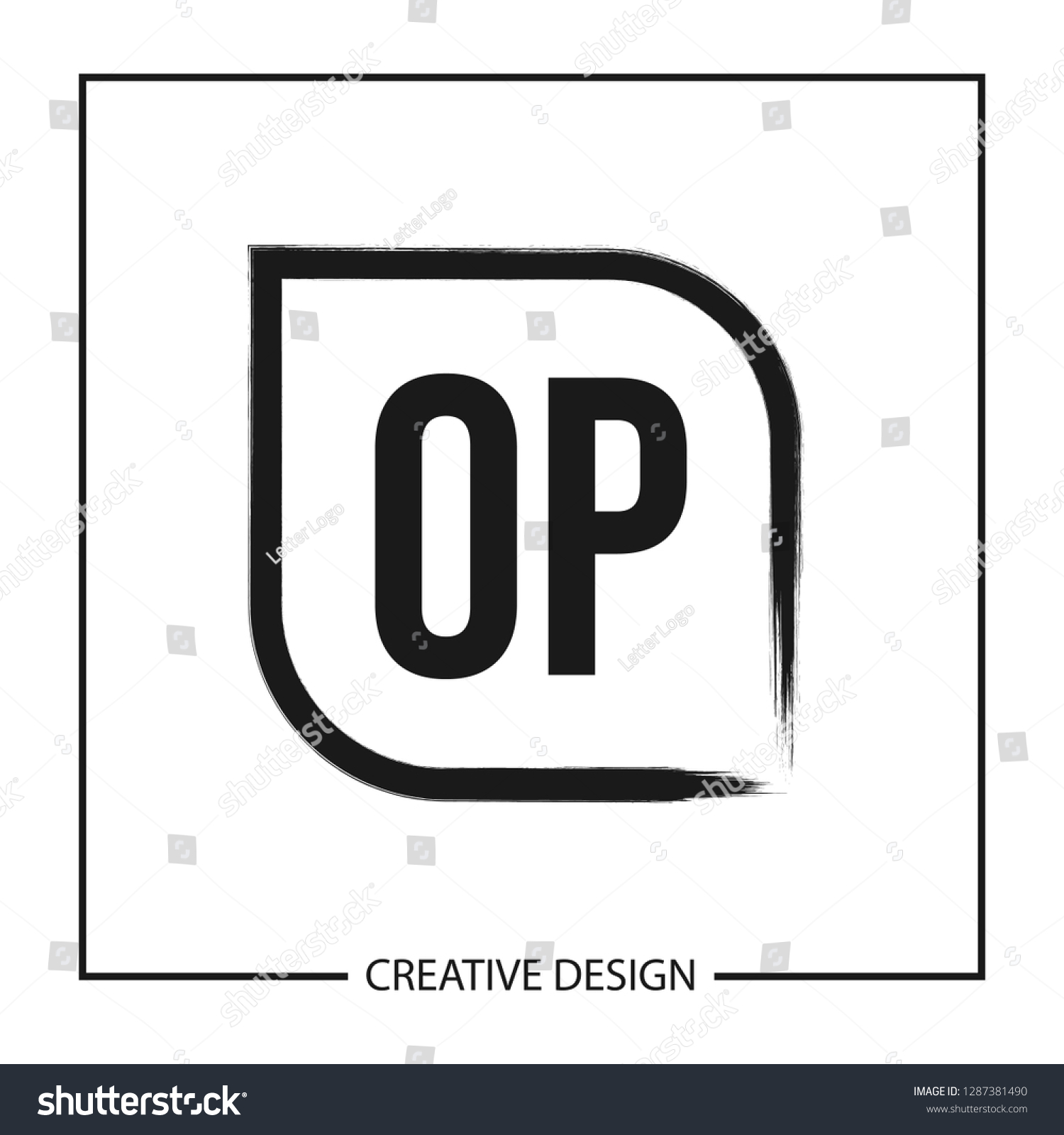 Initial Op Letter Logo Template Design Stock Vector (Royalty Free ...