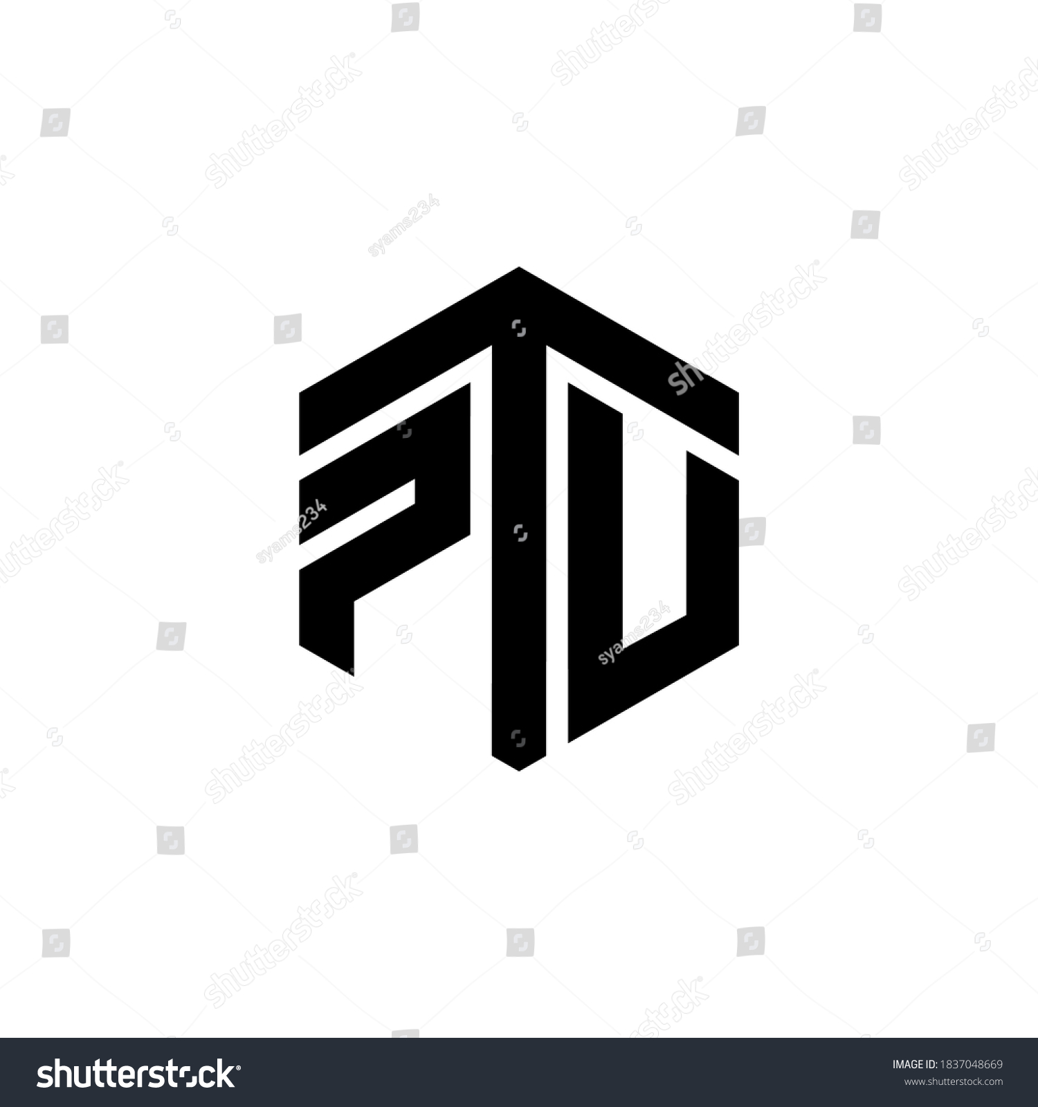 Initial Ptu Letter Logo Design Polygon Stock Vector (Royalty Free ...