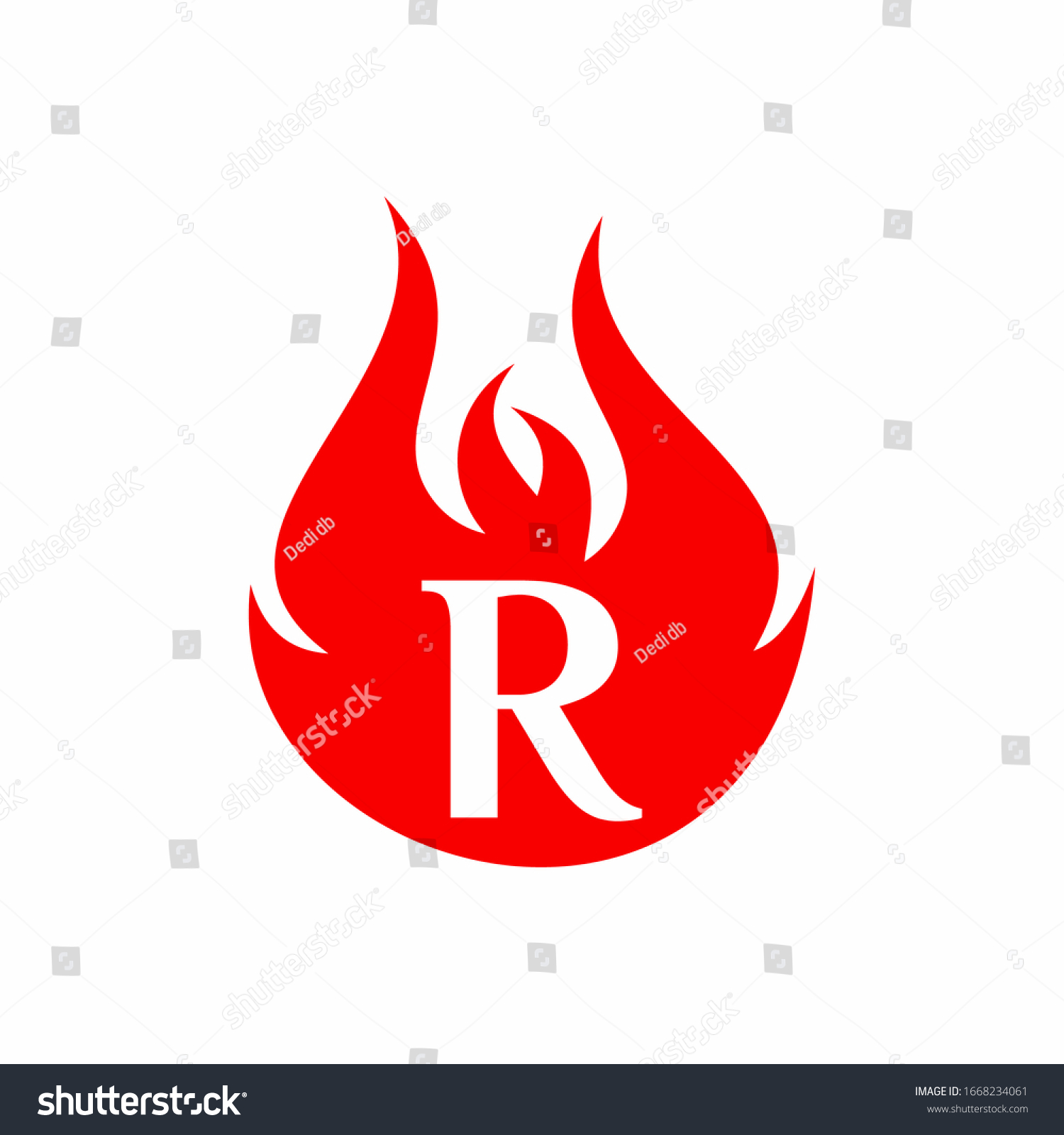 Initial R Letter Fire Logo Vector Stock Vector (Royalty Free ...