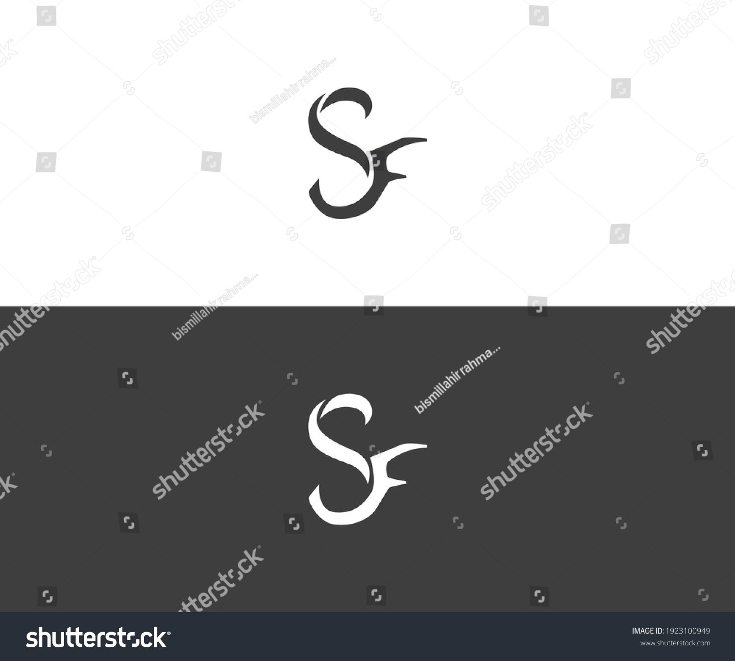 Initial Sf Logo Design Vector Template Stock Vector (Royalty Free ...