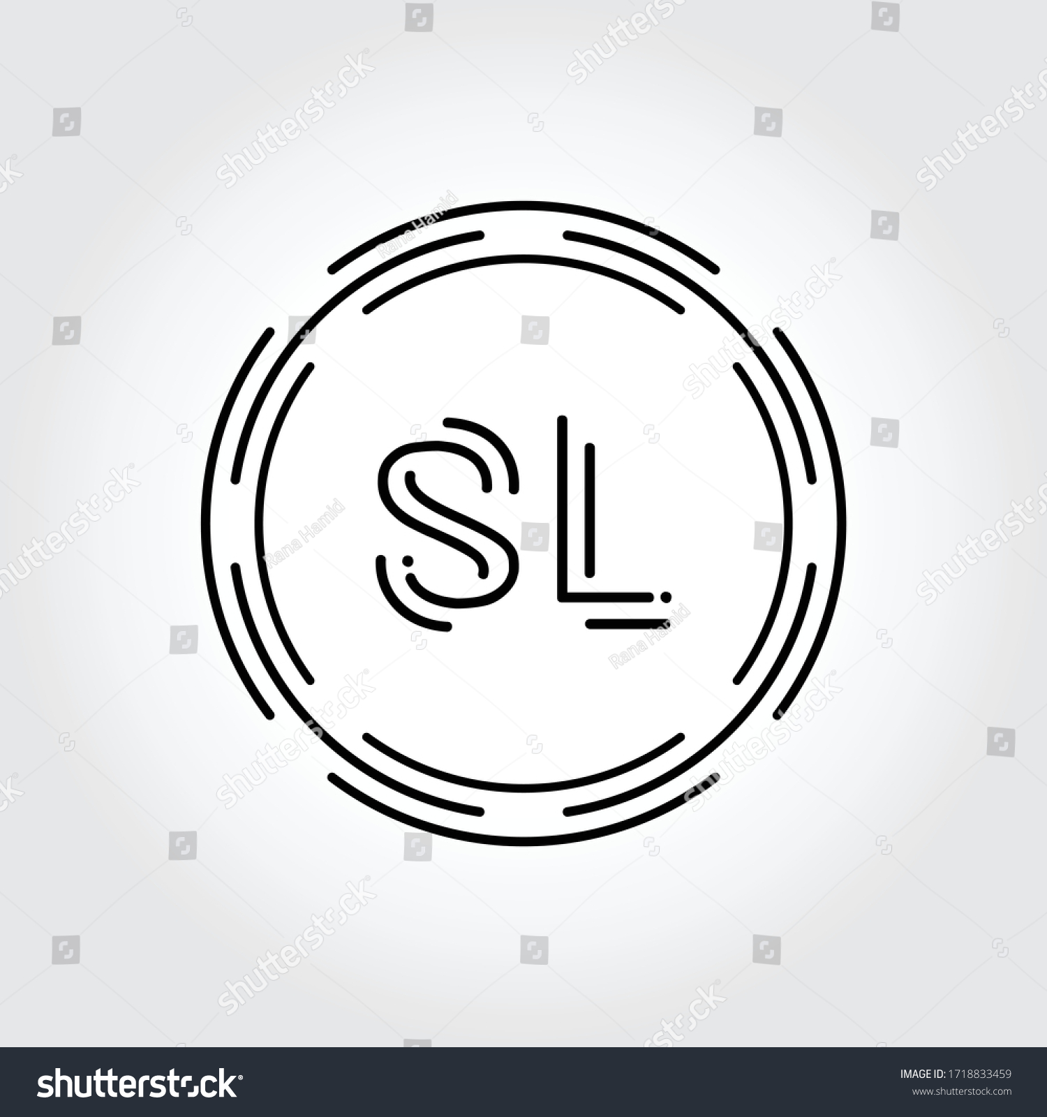 Initial Sl Logo Design Creative Typography: เวกเตอร์สต็อก (ปลอดค่า ...