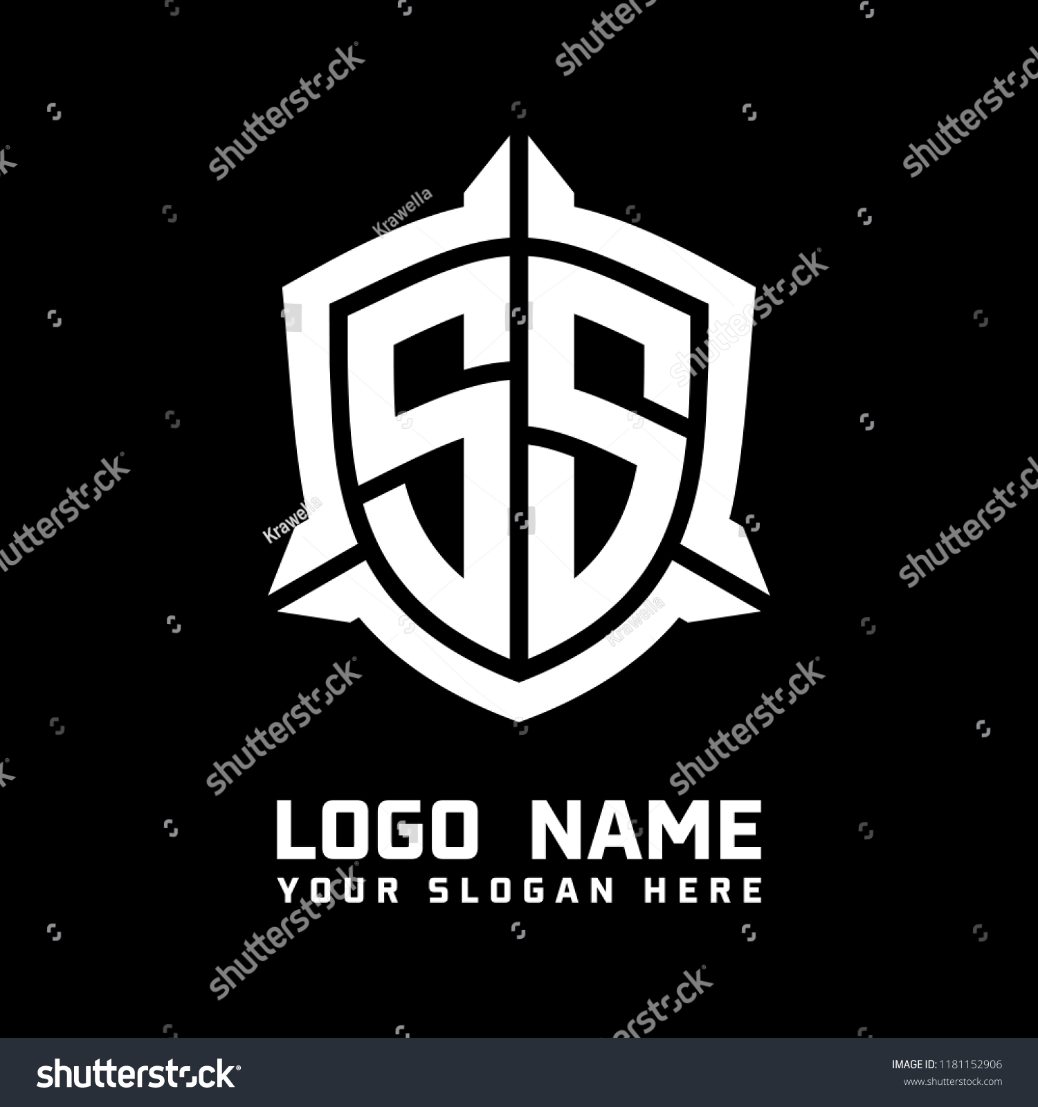 Initial Ss Abstract Shield Logo Template Stock Vector (Royalty Free ...