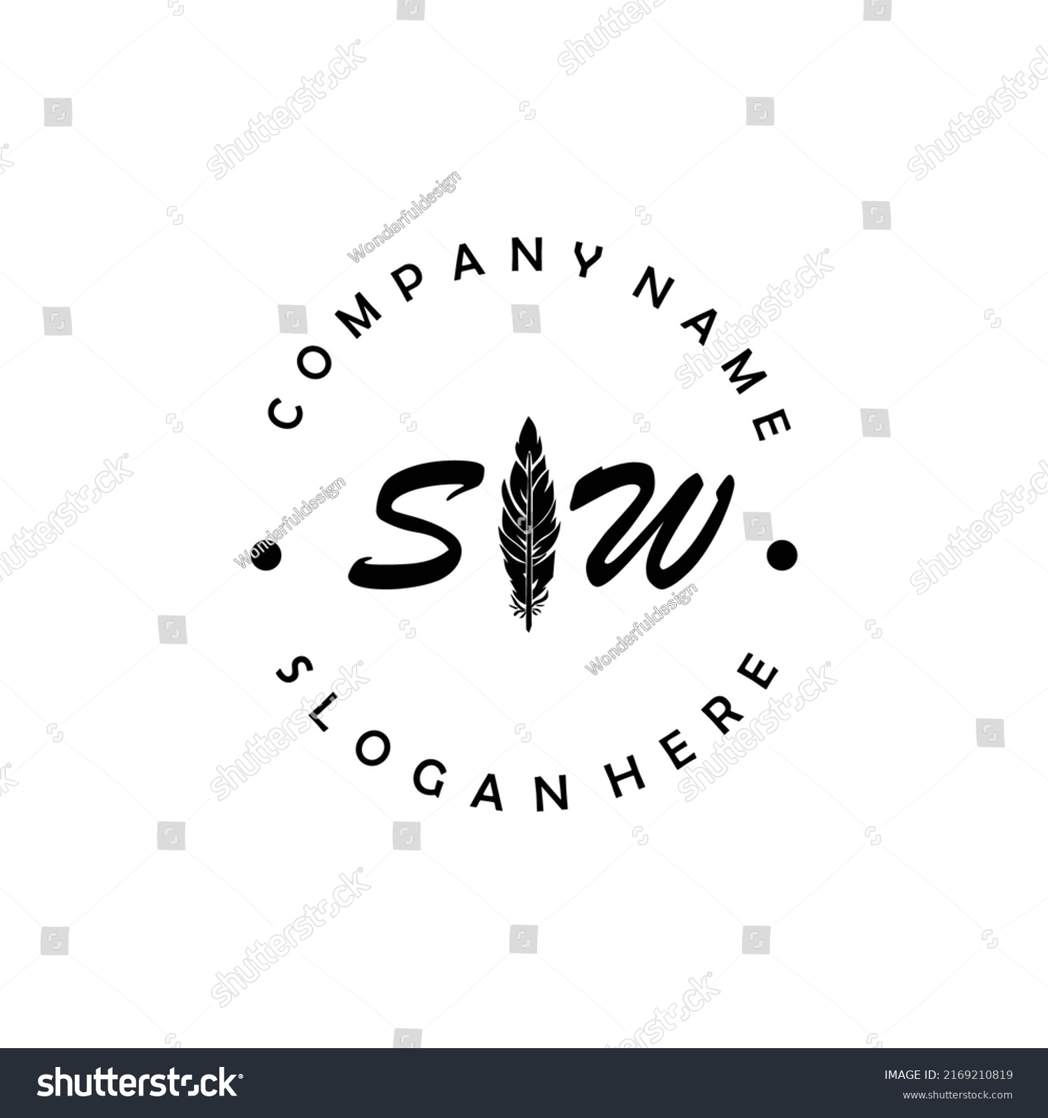 Initial Sw Letter Logo Vector Illustration Stock Vector (Royalty Free ...