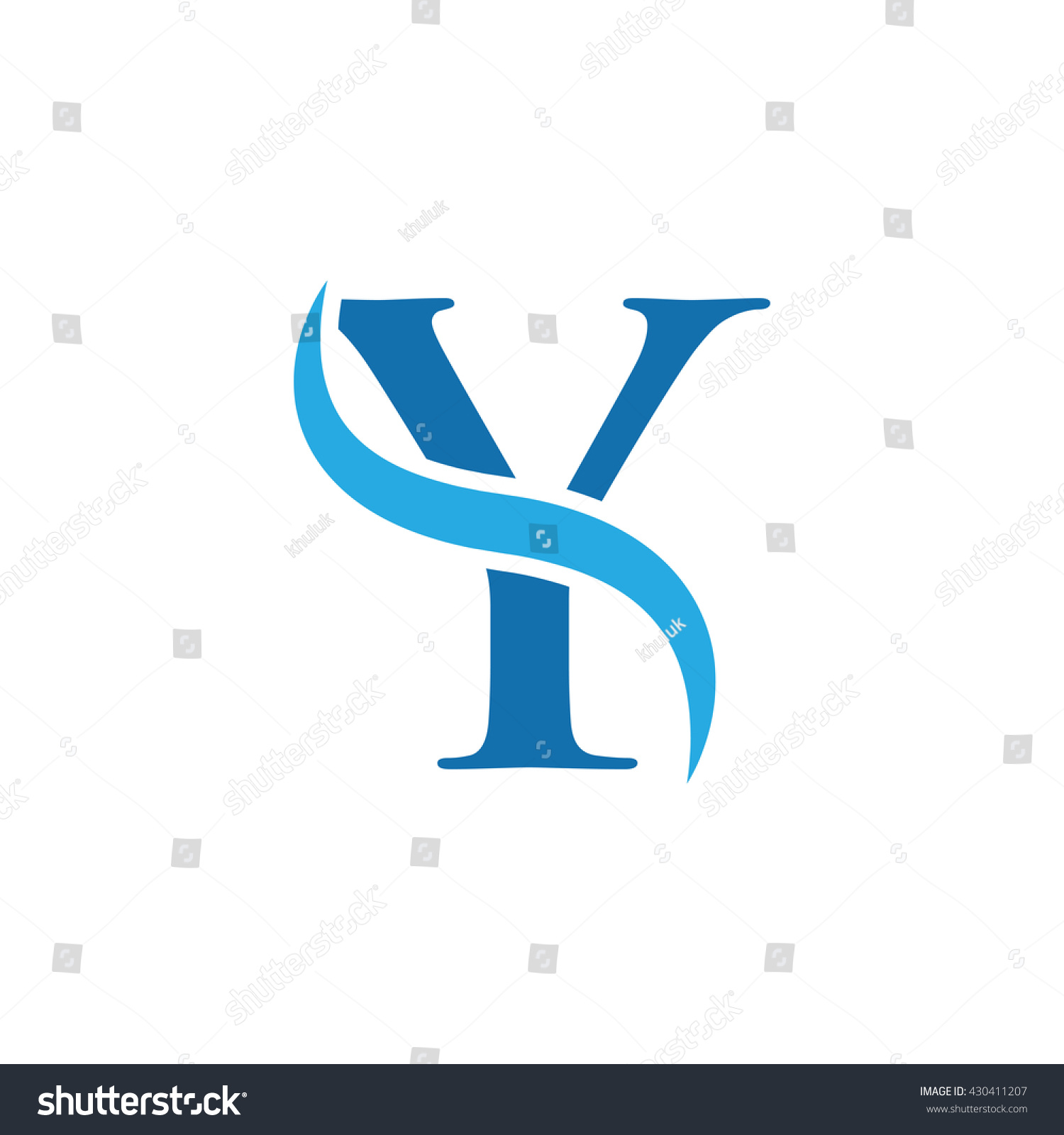 Initial Swoosh Logo Simple Y Stock Vector (Royalty Free) 430411207 ...