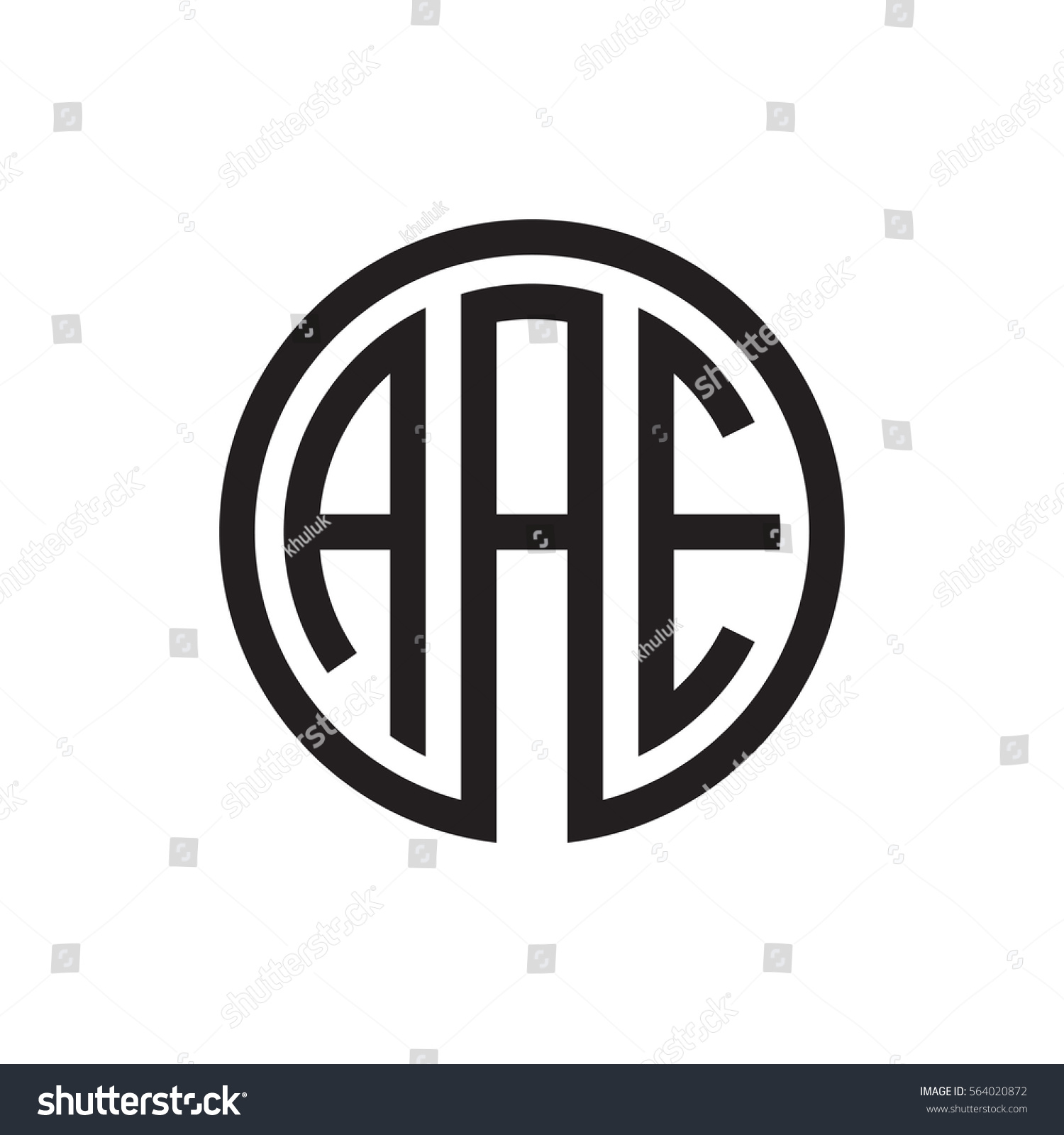 Initial Three Letter Logo Circle Black Stock Vector (Royalty Free ...