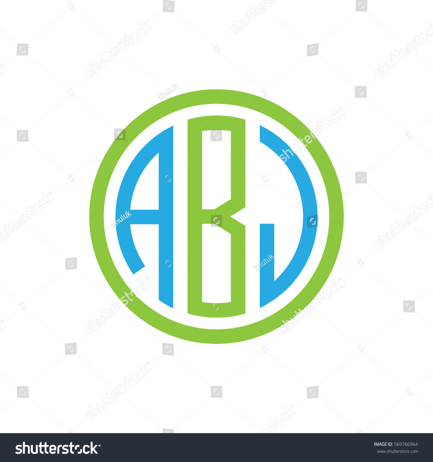 Initial Three Letter Logo Circle Blue Stock Vector (Royalty Free ...