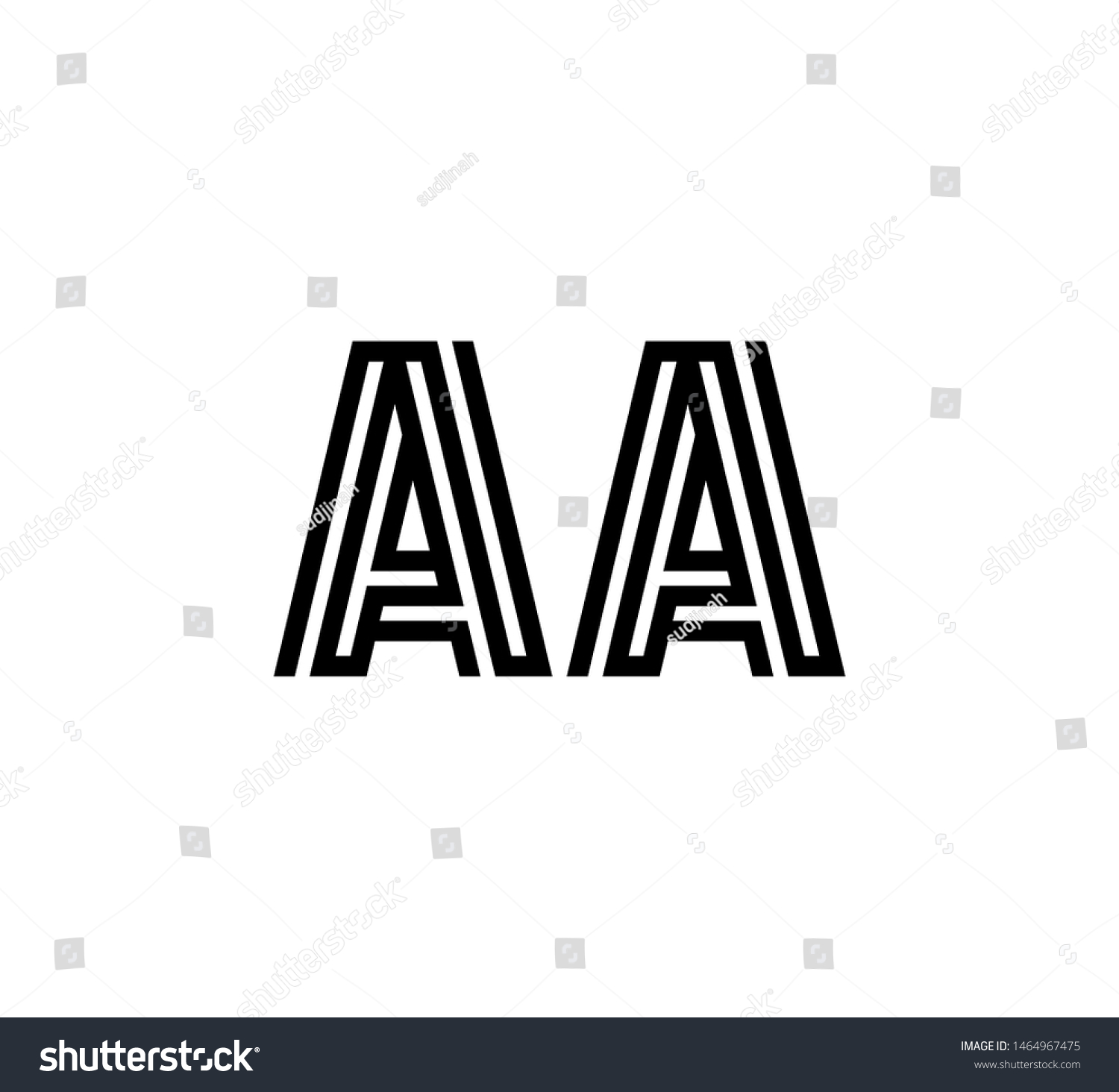 Initial Two Letter Black Line Shape Stock Vector (Royalty Free ...